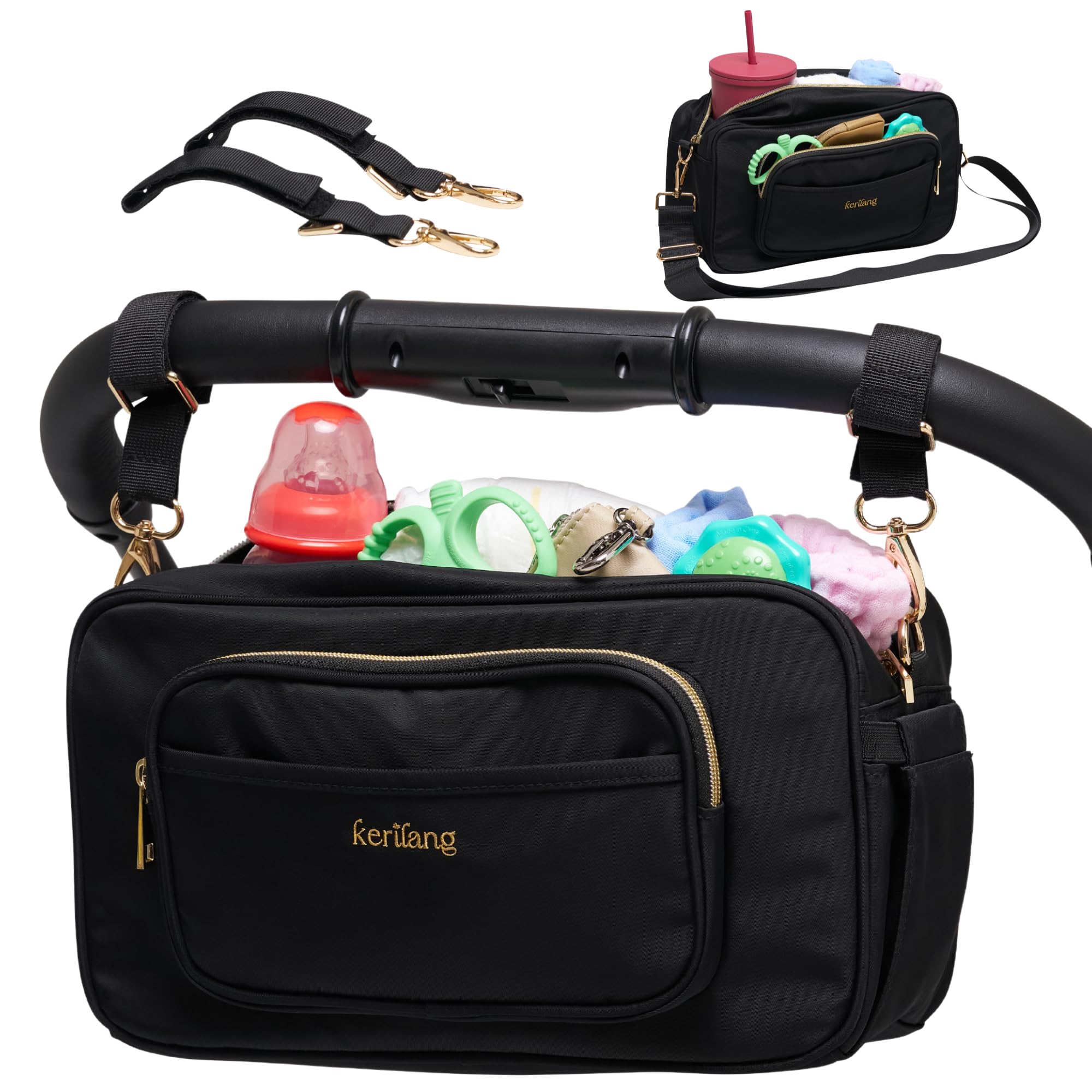 Amazon.com: Stroller Caddy w/ Insulated Cup Holder, Universal Fit ...