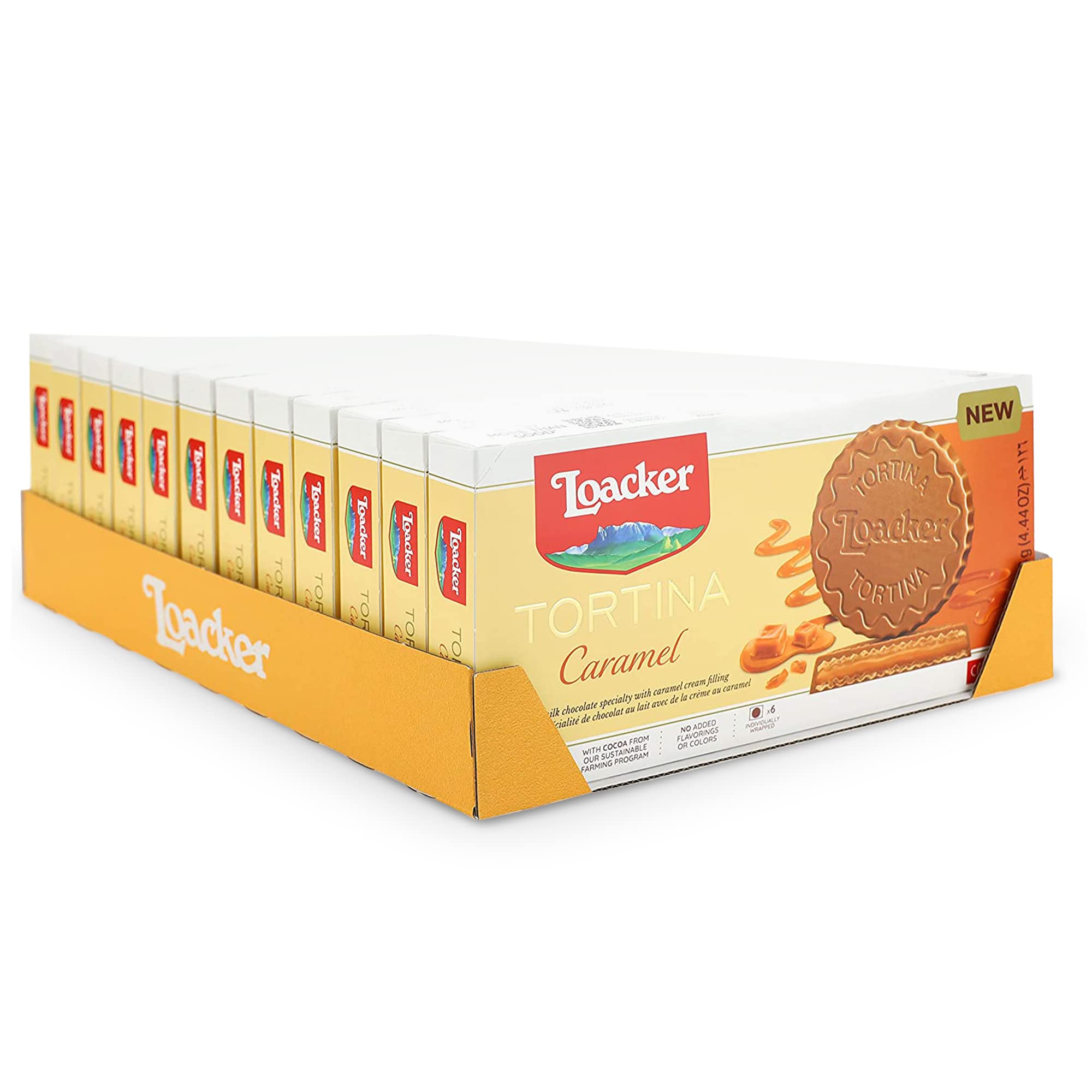 Buy Loacker Tortina Premium Chocolate Coated Wafer, Caramel 126g, pack ...