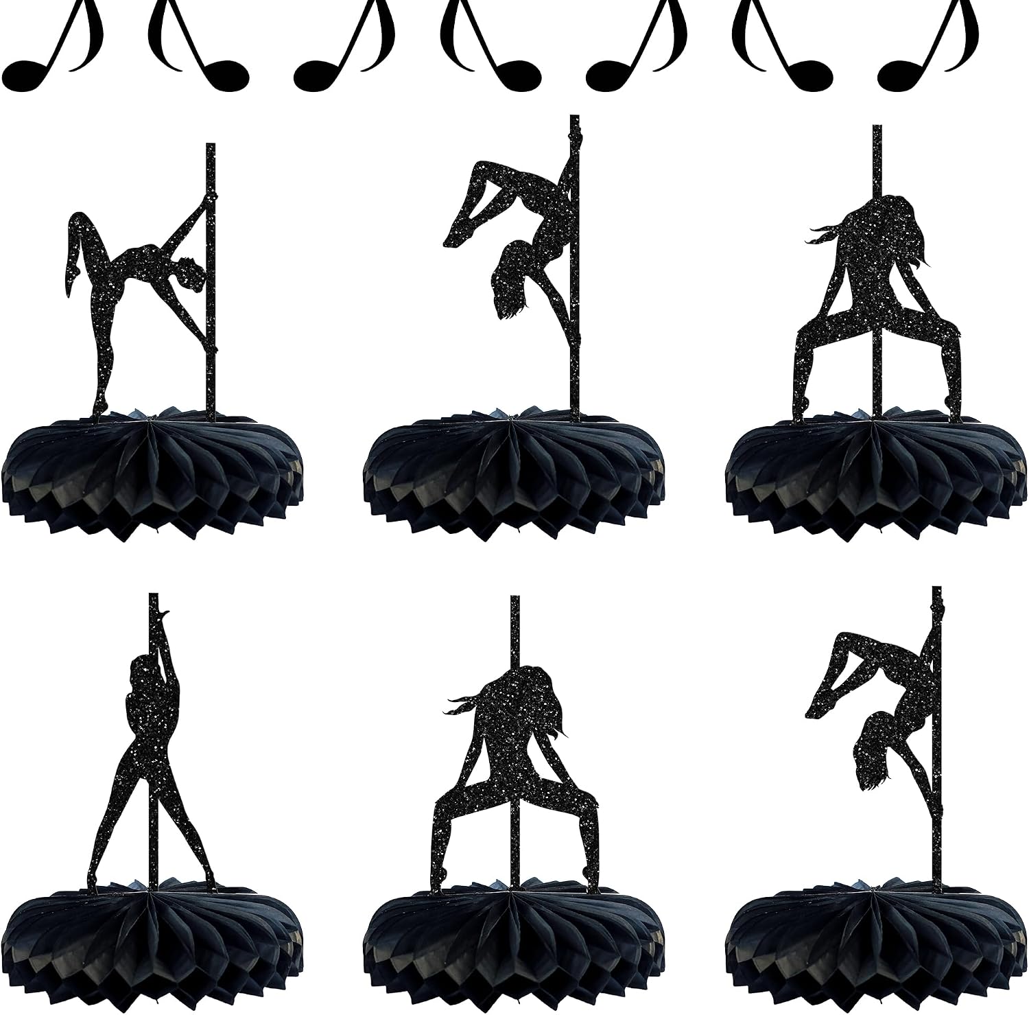 Amazon.com: Gyufise 8Pcs Pole Dance Girl Honeycomb Table Centerpiece ...