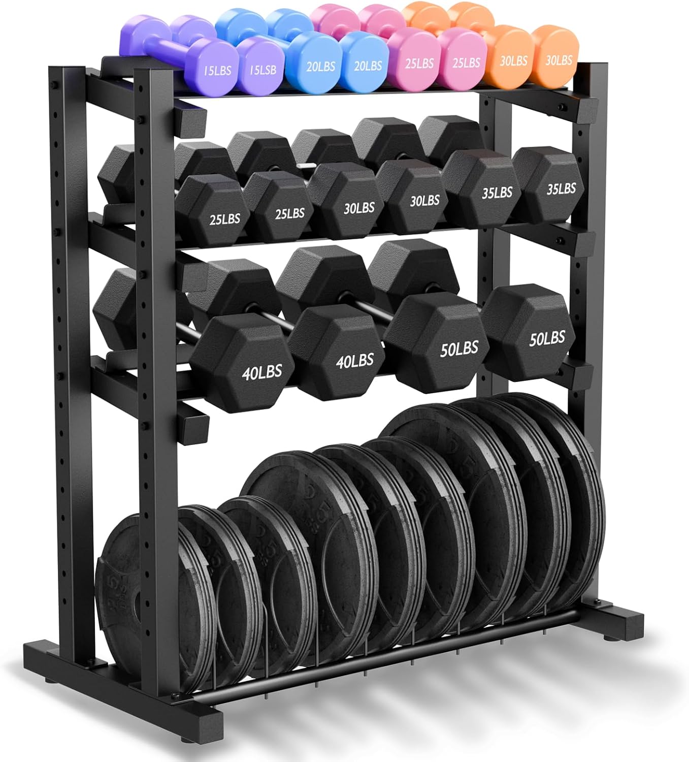 Amazon.com : Upgraded 4-Tier Dumbbell Rack, 1100LBS Weight Rack for ...