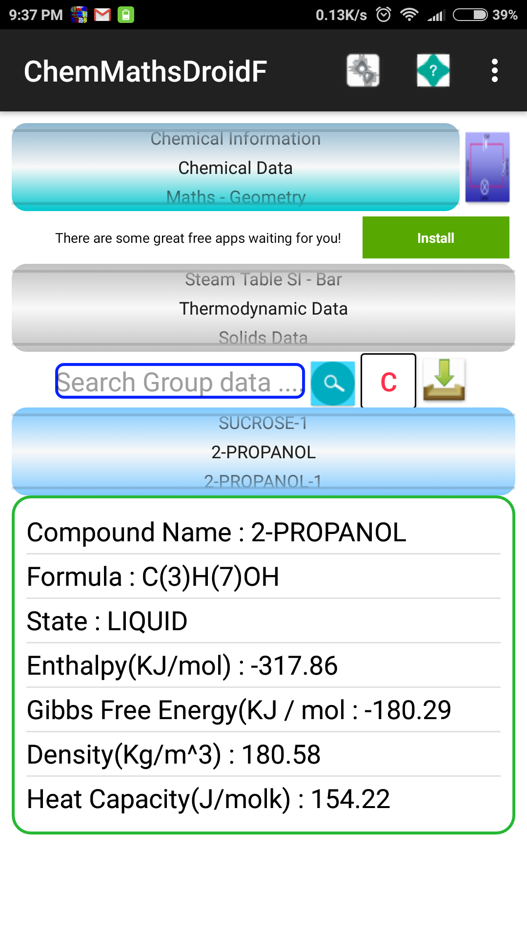 Chemical/Engineering Tools - ChemMathsDroid Free Version - App on ...