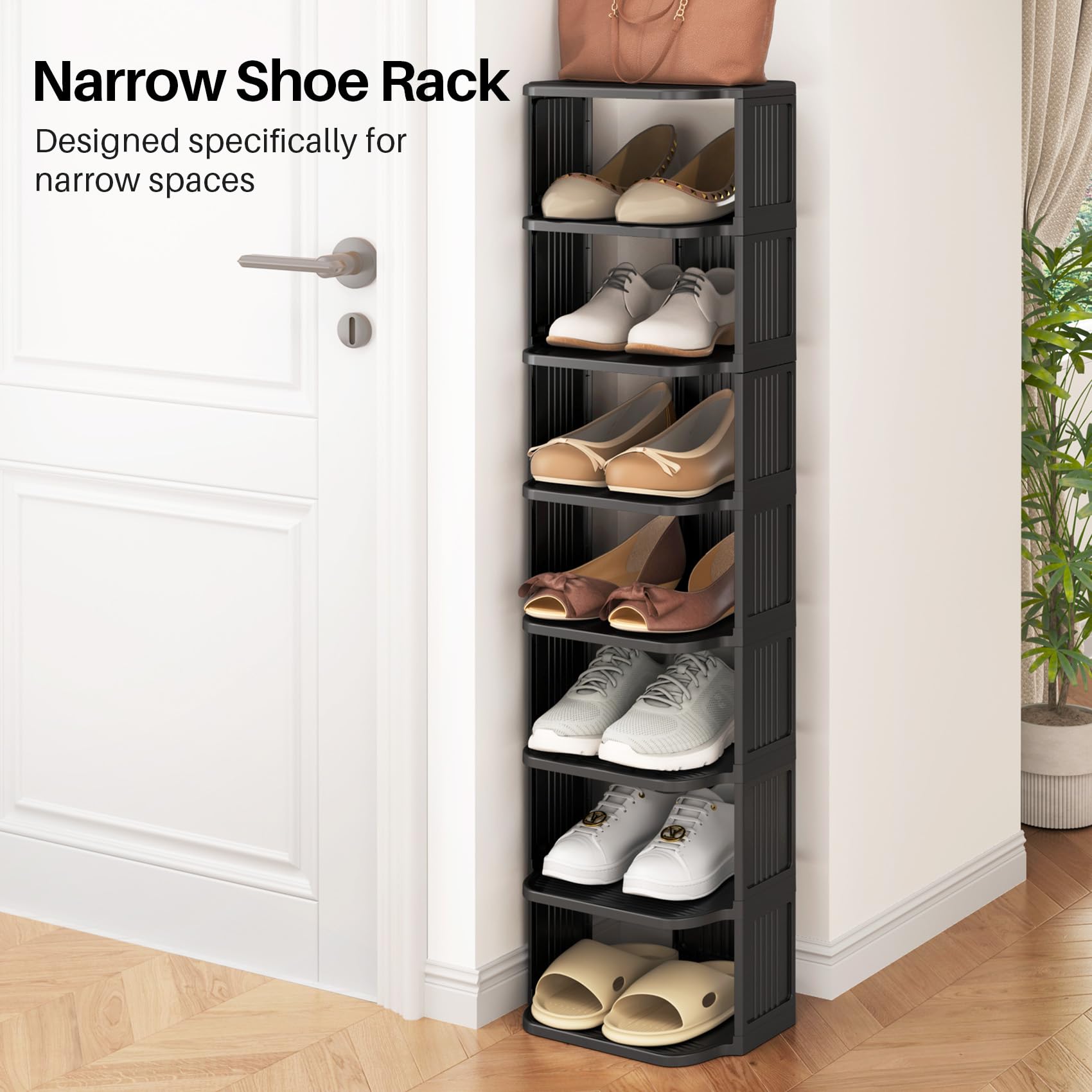 Snapklik.com : Shoe Racks For Closet, 5 Tiers Stackable Shoe Rack For ...