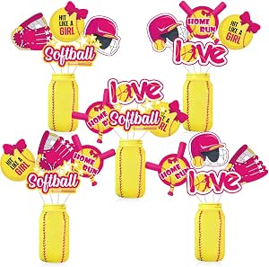 Amazon.com: 24 Pack Softball Centerpieces Sticks, Fast Pitch Table ...