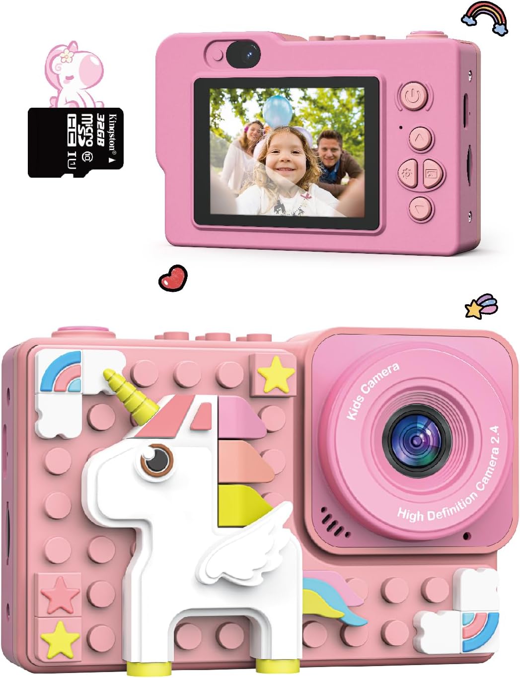 Kinderkamera, Kinder Kamera 1080P 2,0-Zoll-Bildschirm Fotoapparat mit ...