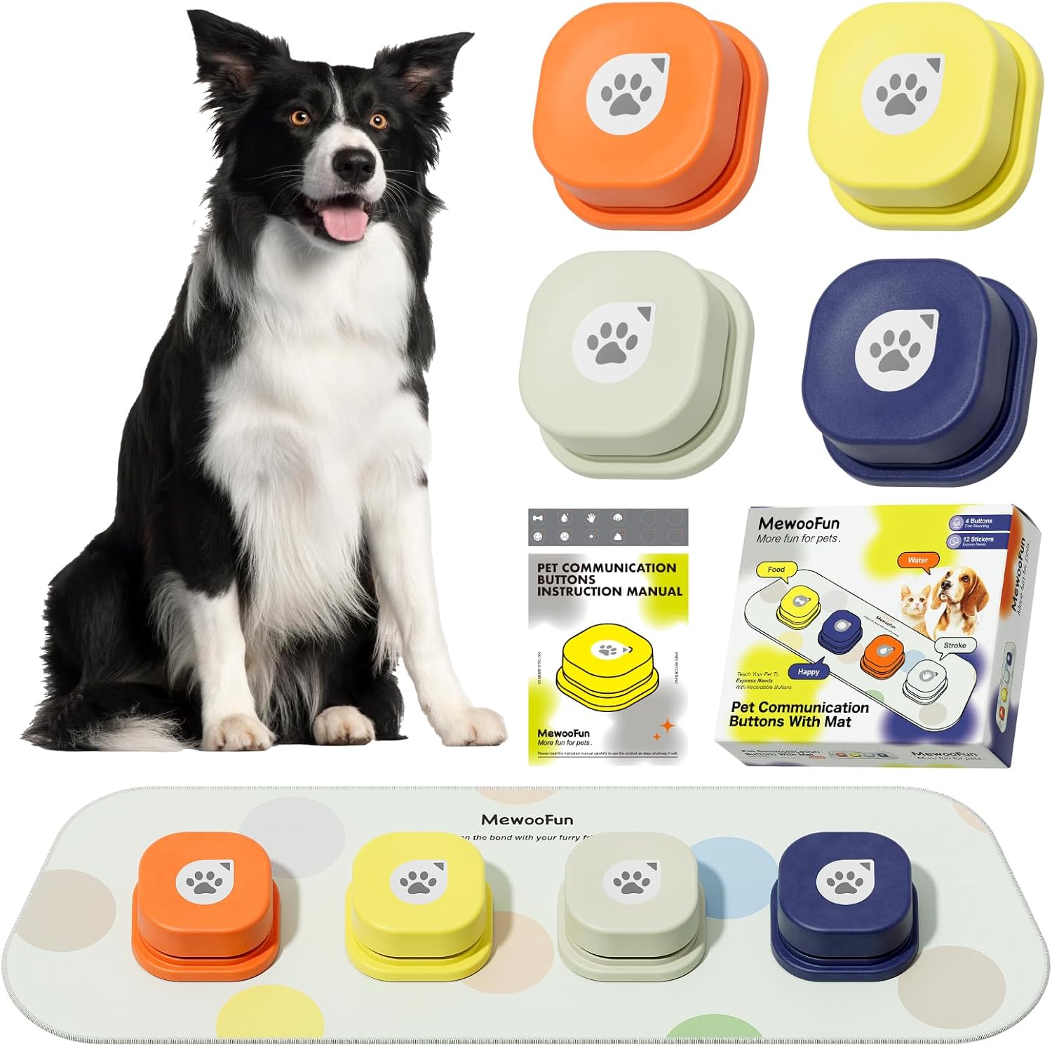 Amazon.com : MEWOOFUN Dog Buttons for Communication Talking Dog Buttons ...