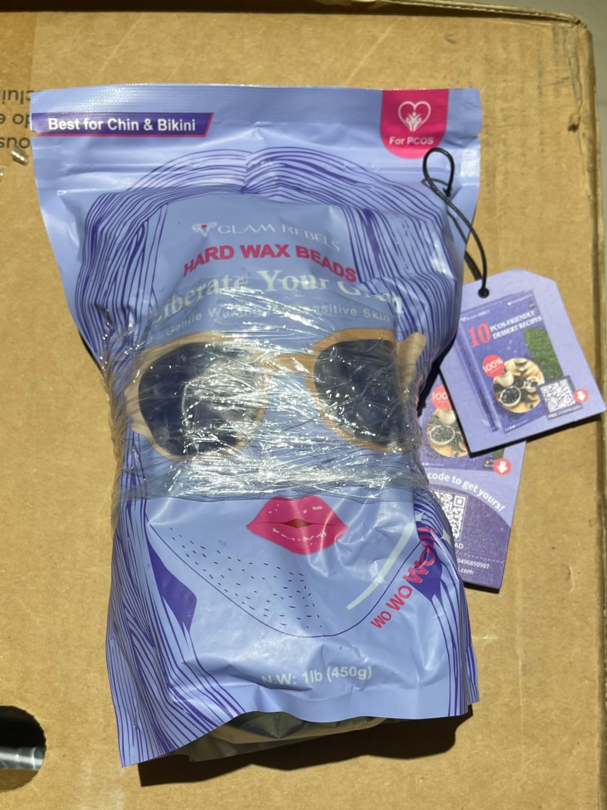 Amazon.com : GLAM REBELS PCOSWAX Hard Wax Beads, 1lb Lavender Wax Beans ...