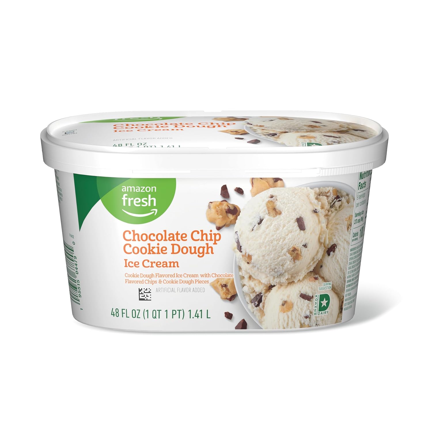 Amazon.com: Amazon Fresh, Chocolate Chip Cookie Dough Ice Cream, 48 Fl ...