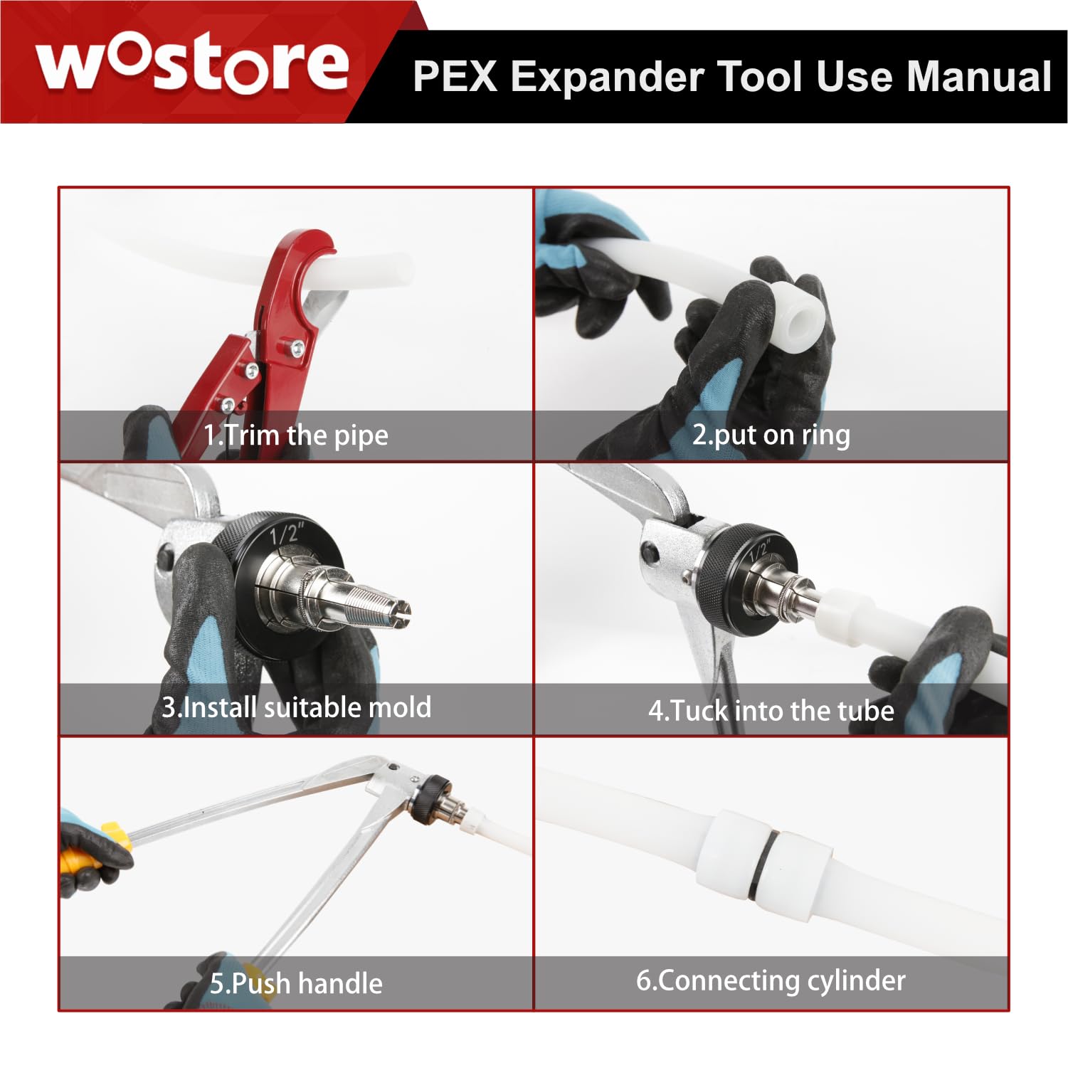 Snapklik.com : Wostore Pipe Tube Expander, 1/2, 3/4, 1 OD Manual Lever ...