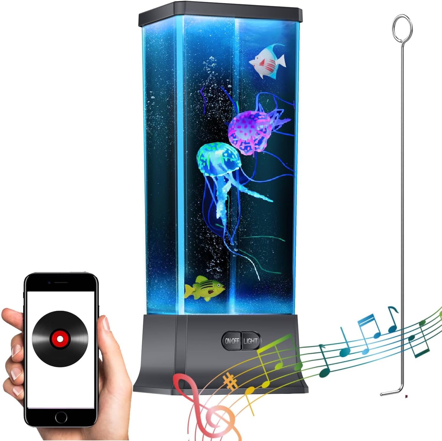 COLORLIFE Cool Electric Jellyfish Lamp with Bluetooth Speaker Music ...