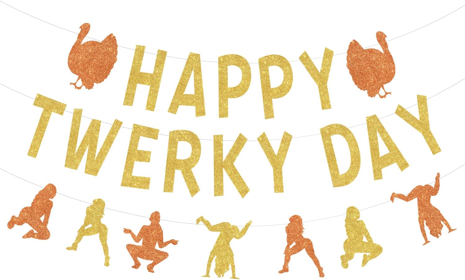 Amazon.com: Sursurprise Funny Thanksgiving Banner, Happy Twerky Day ...