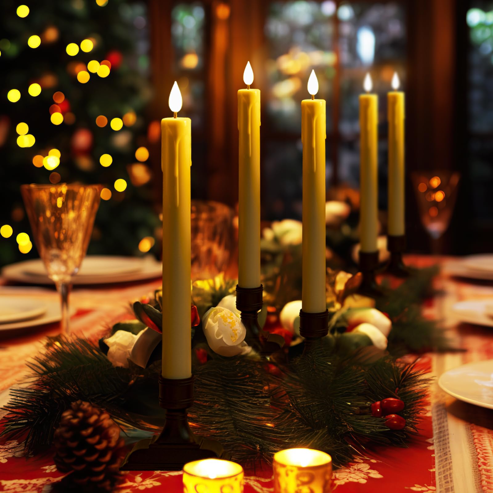 Homemory 6 Pcs Window Candles with Remote Timer Dimmer, Christmas ...