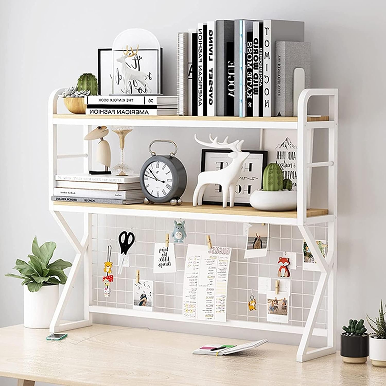Amazon.com: Desktop Bookshelf For Computer Desk, Desktop Organizer ...