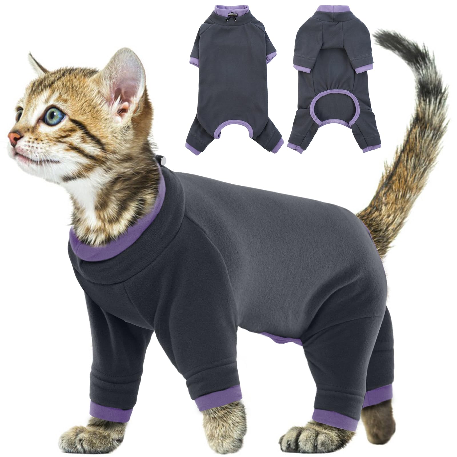Cats Pullover, Cat Turtleneck Jumper Kitten Fleece Winter Clothes Cat ...