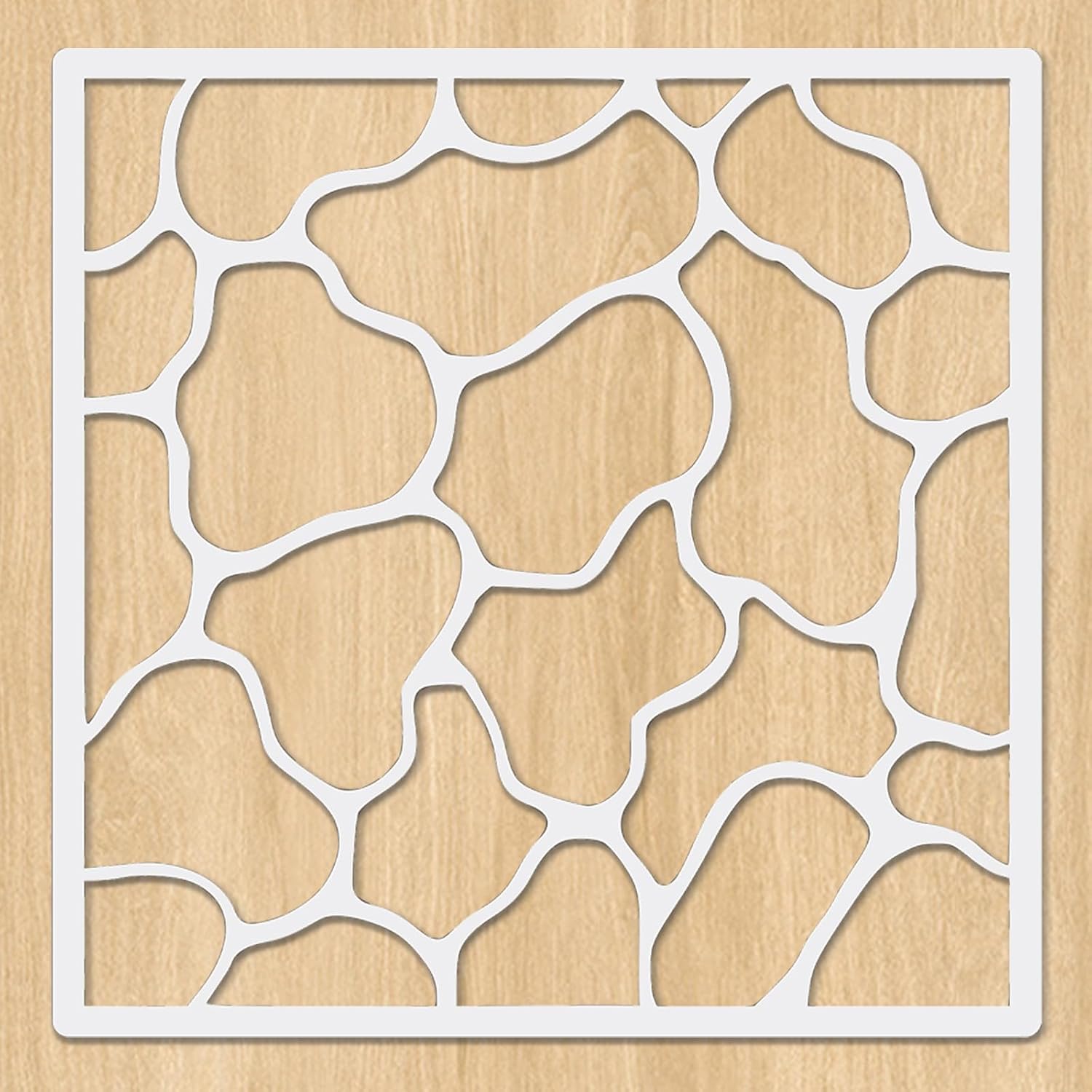 Amazon.com: 2PCS 12 x 12 Inch Large Stone Pattern Stencils for Painting ...