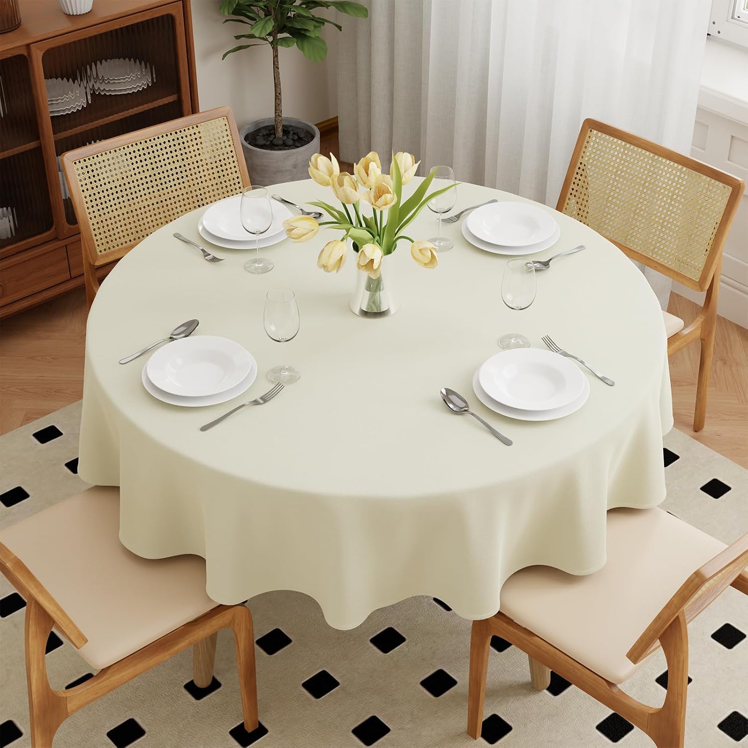 Zdada Cream Round Table Cloth, 127cm/50Inch Small Circular Table Cloths ...