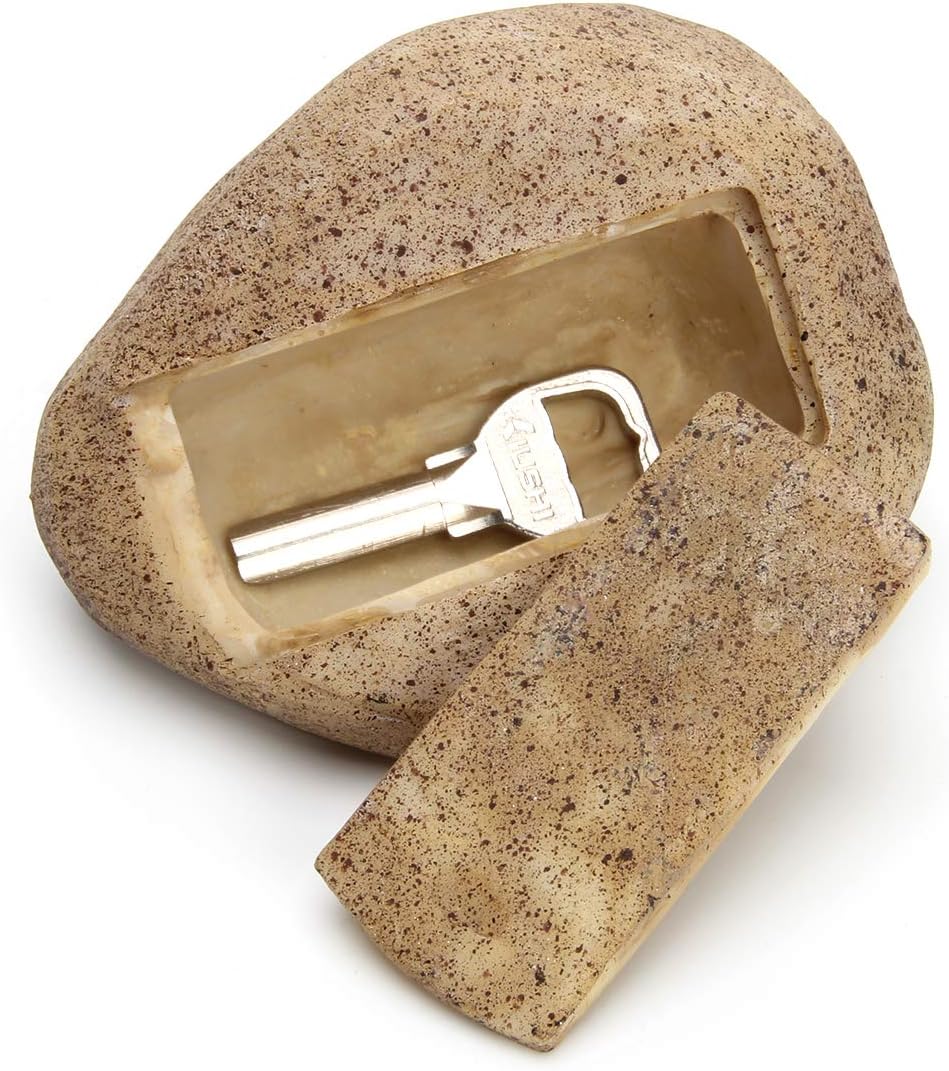 Heavy Thief-Proof Waterproof Real Rock Key Hole Hiding Stone - Amazon.com