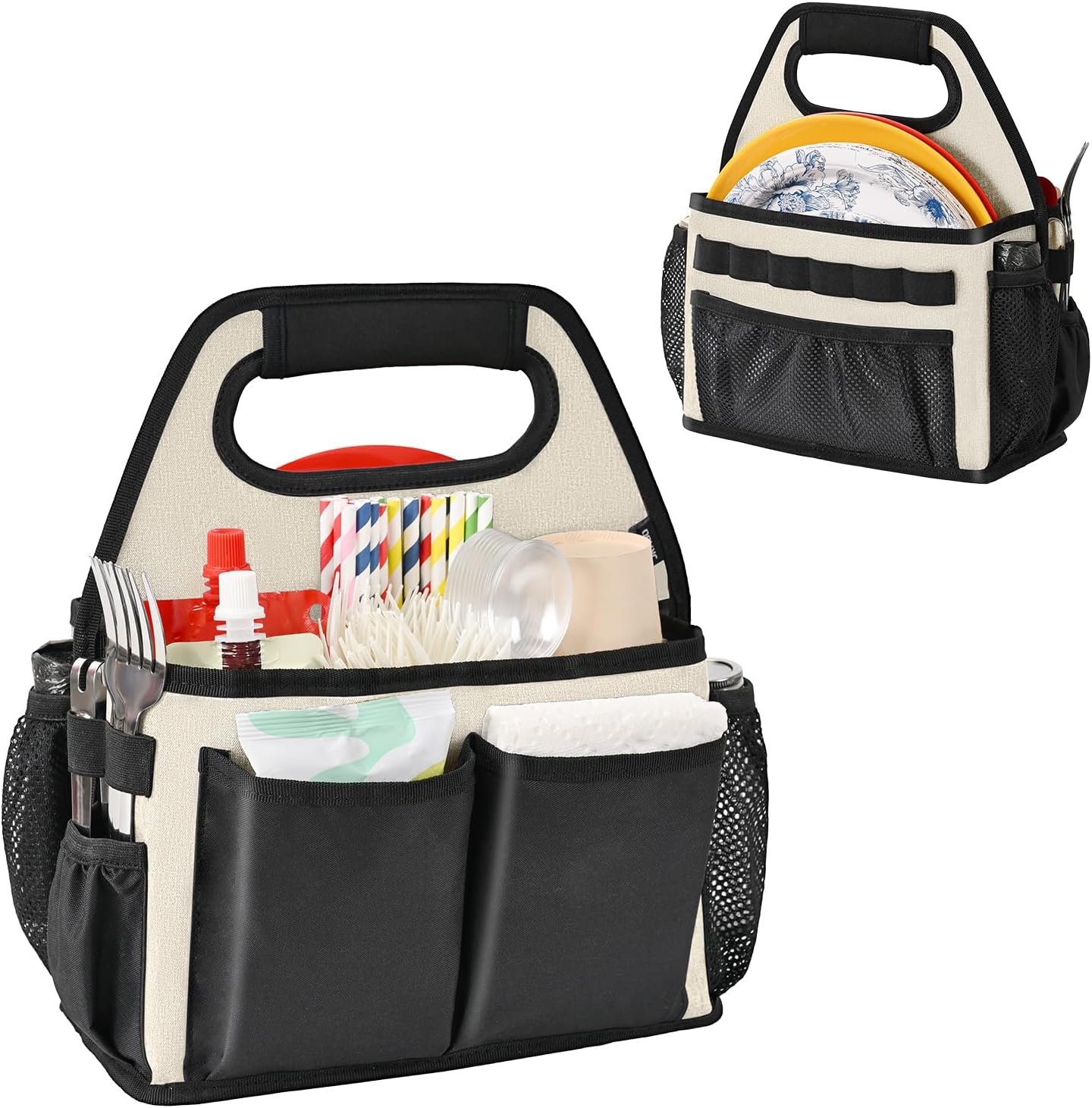 Amazon.com: JKAOO Picnic Basket Insulated Cooler Foldable Picnic ...