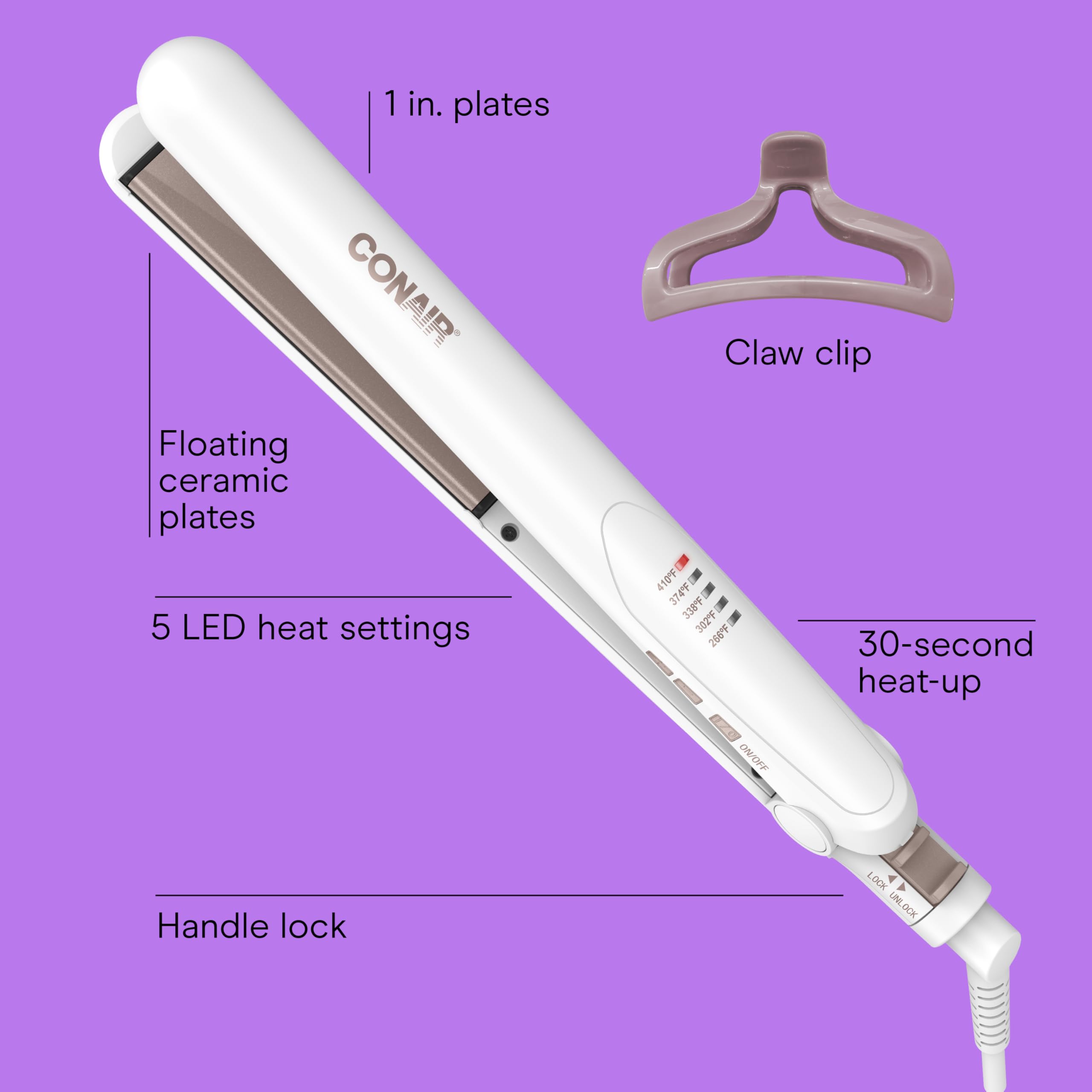 Snapklik.com : Conair Double Ceramic Flat Iron, 1-Inch Hair Straightener