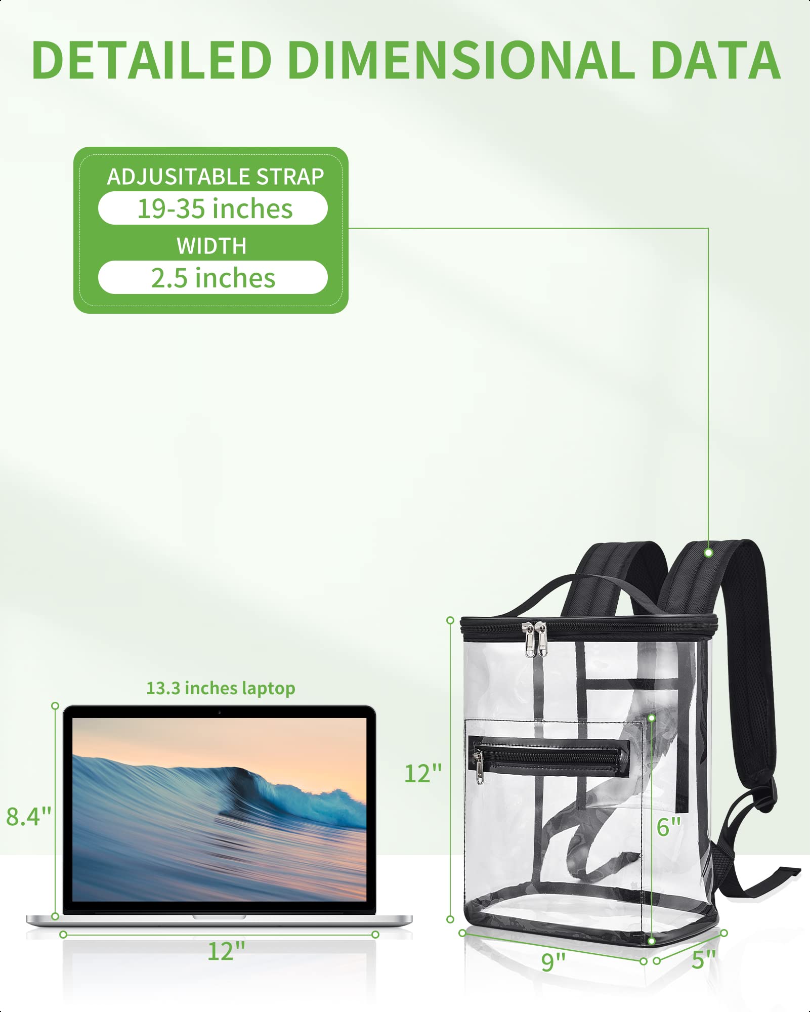 Snapklik.com : MAY TREE Heavy Duty Clear Backpack For Women, Clear ...
