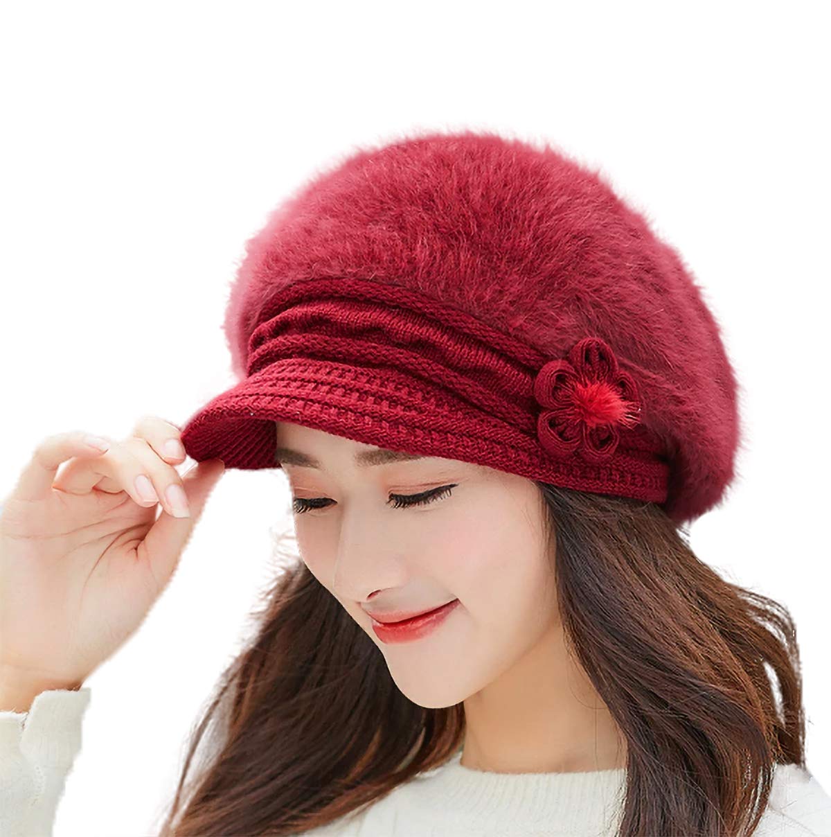 iSWEVEN Women's & Girl's Wool Beanie Cap (Pack of 1) (ISW_NWC4058B_Red ...