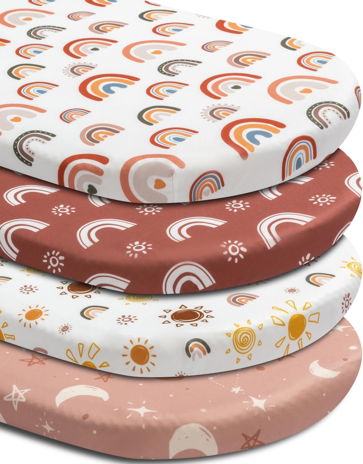 Amazon.com: 4 Pcs Baby Bassinet Sheets Soft Fitted for Baby Boys Girls ...
