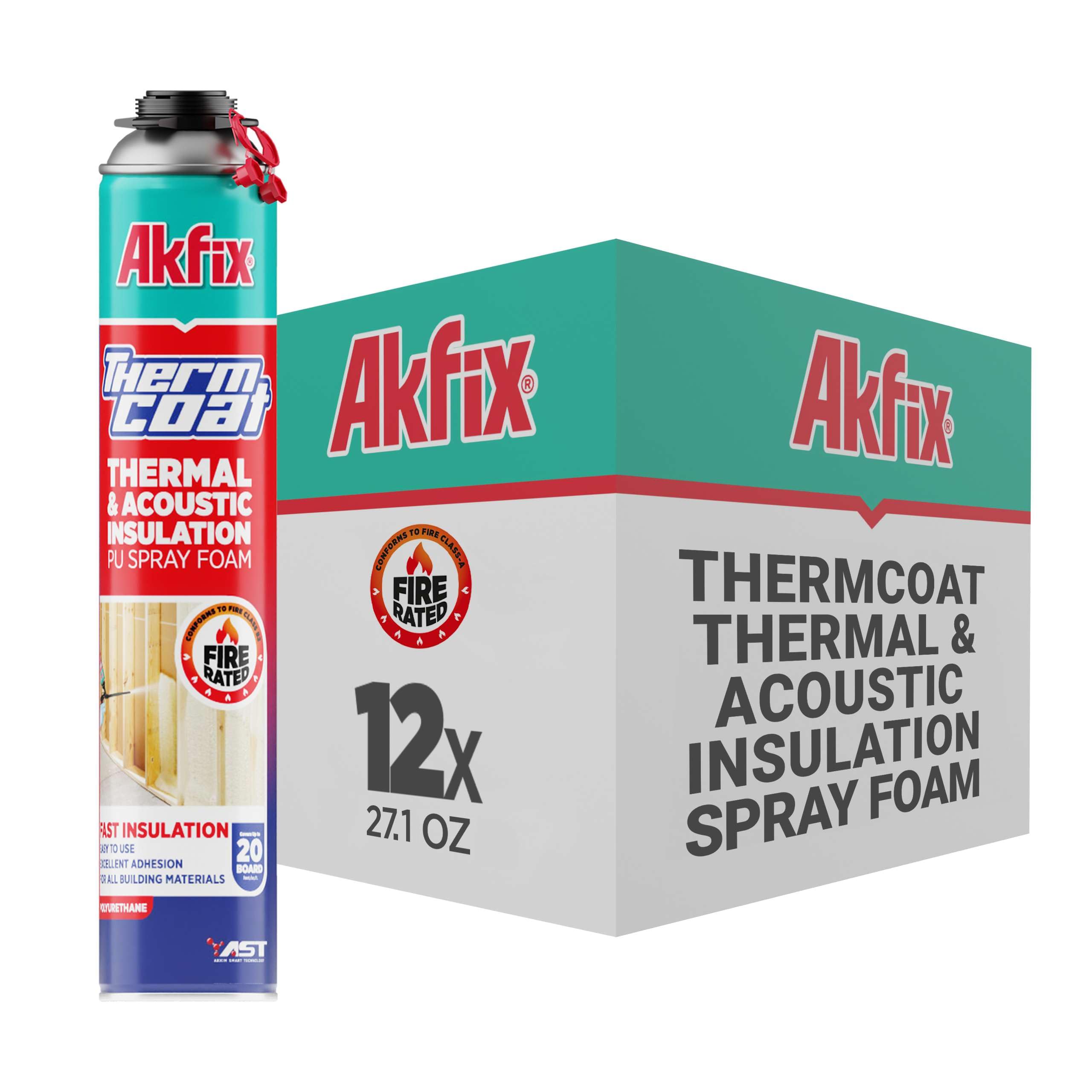Snapklik.com : Akfix Thermcoat Fire Rated Spray Foam Insulation 240 Sq Ft