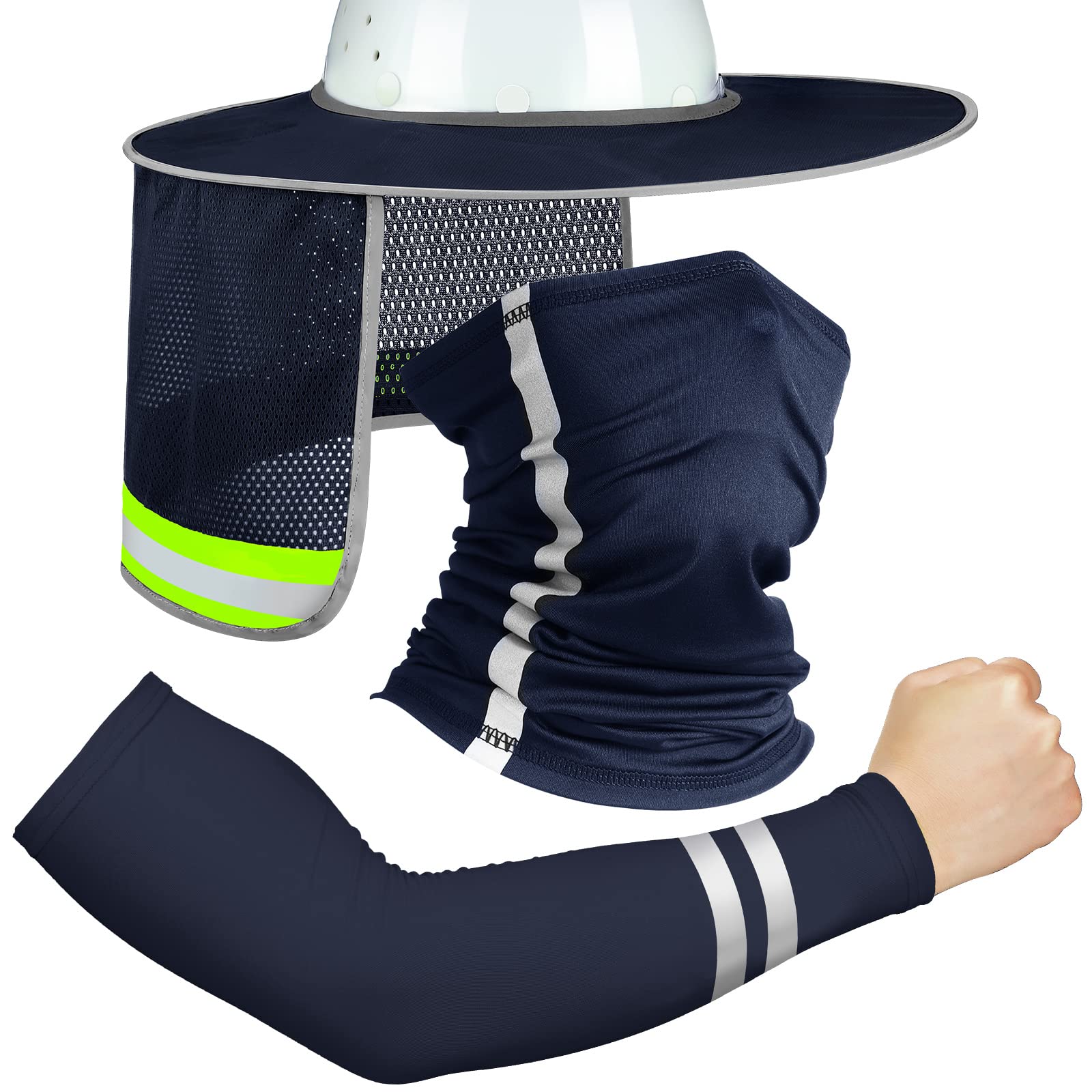 Buy 3 Pieces Hard Hat Sun Shade Bandana Headband Sun Face f, UV Sun ...