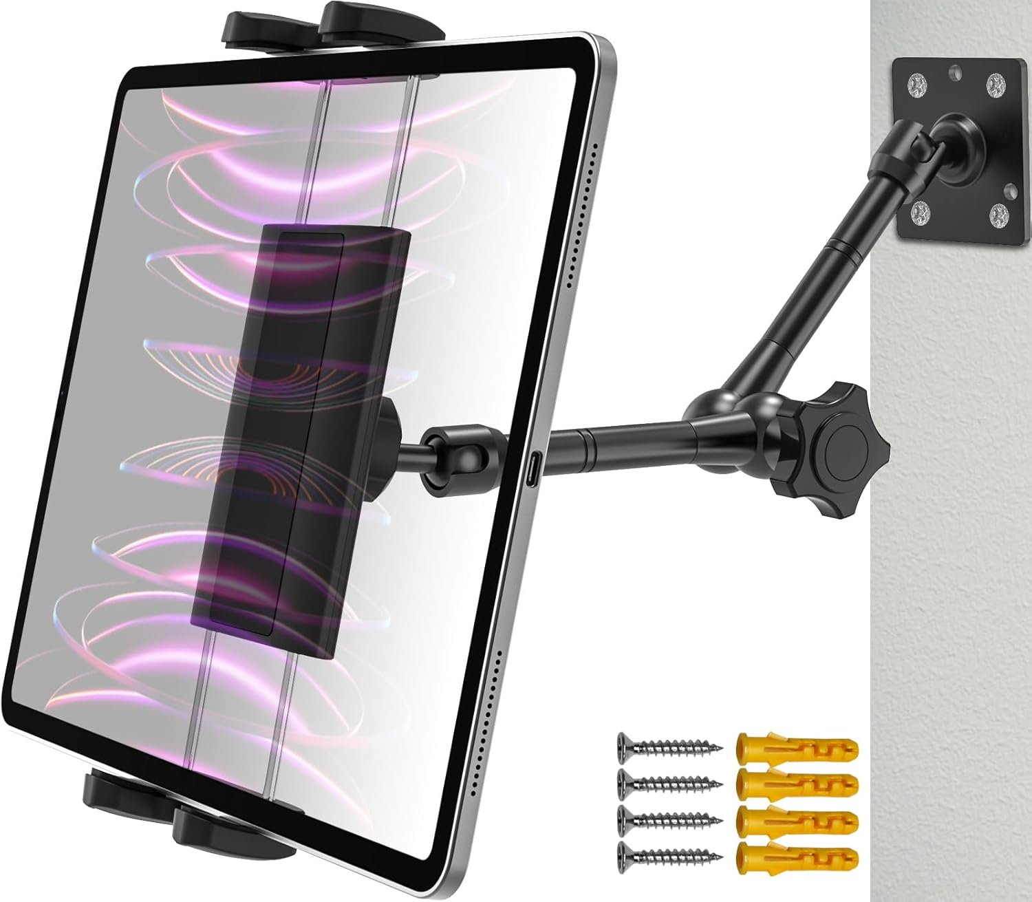 Amazon.com: Aozcu Tablet Wall Holder for 4-12.9" iPad, Metal Flexible ...