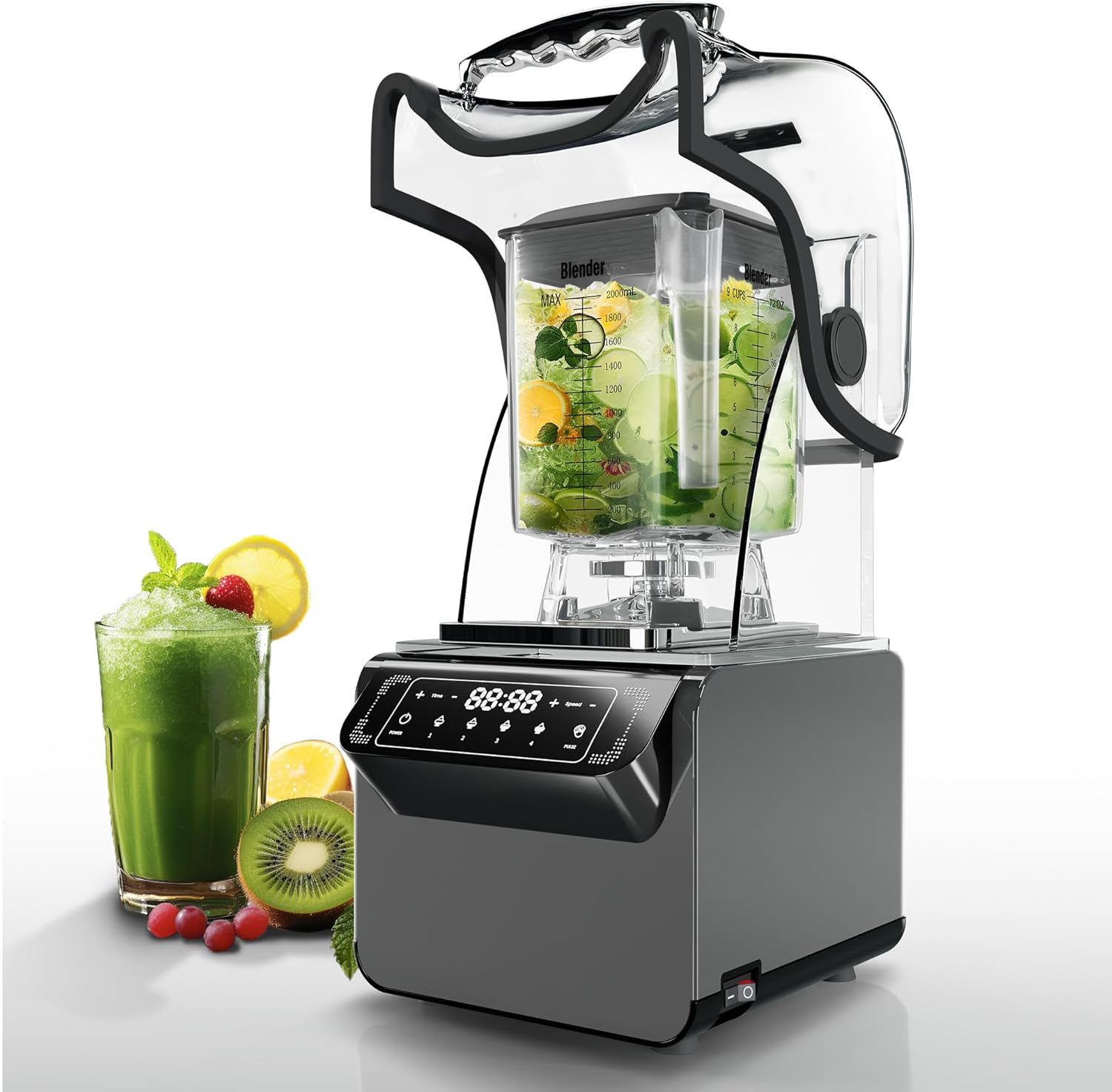 Amazon.com: WantJoin 72 oz Commercial Blender with Shield & Jar ...