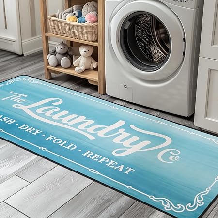 Amazon.com: Siyulala Laundry Room Rug Runner 20"X49" TPR Non Slip ...