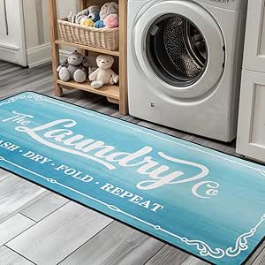 Amazon.com: Siyulala Laundry Room Rug Runner 20"X49" TPR Non Slip ...