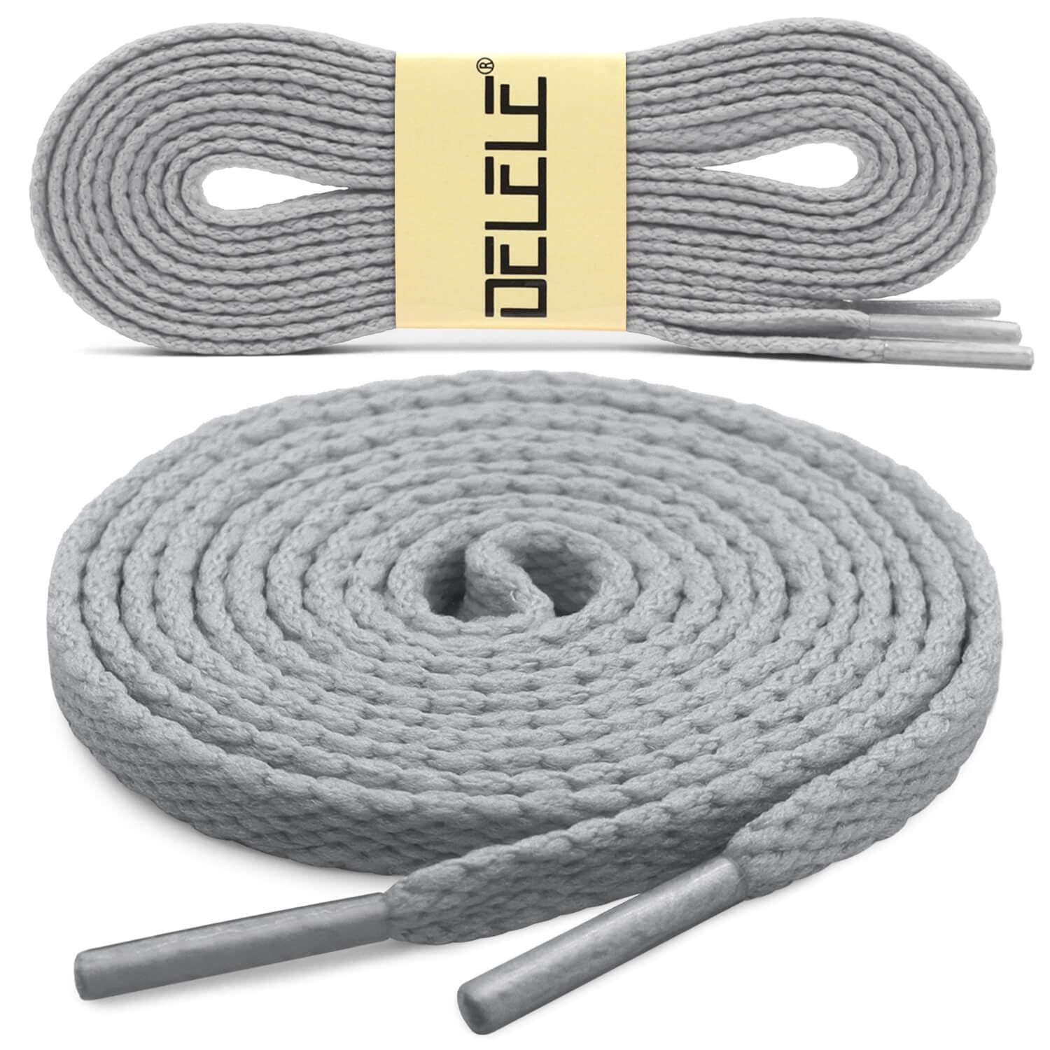 Snapklik.com : Flat Shoe Laces For Sneakers: 43 Inch Light Grey 6/25 ...