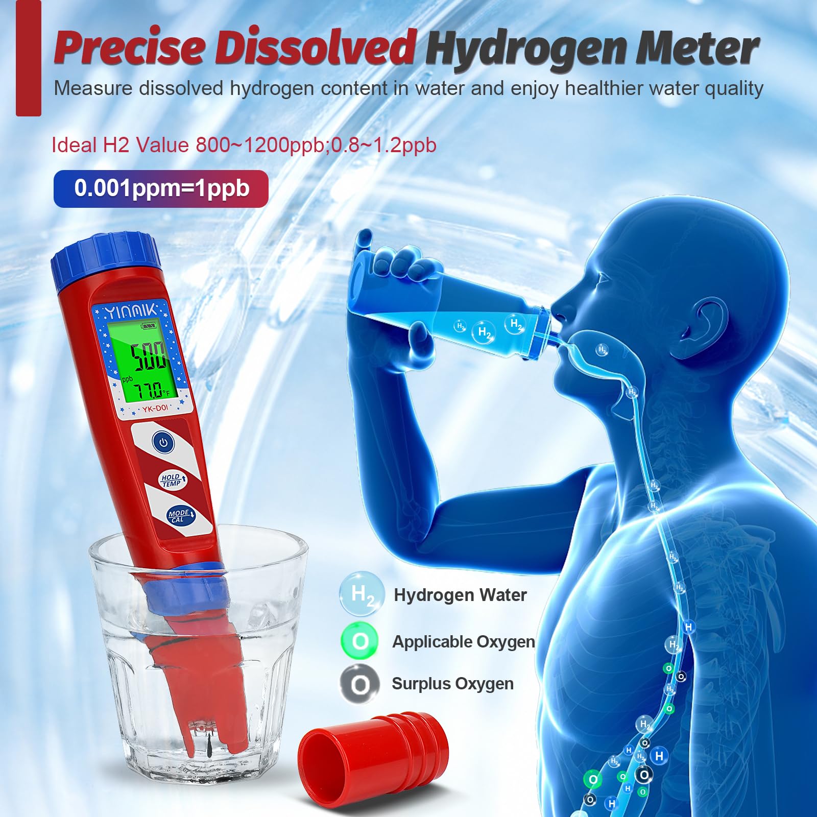 Snapklik.com : Hydrogen Water Tester, ORP Tester, Hydrogen Tester,pH ...