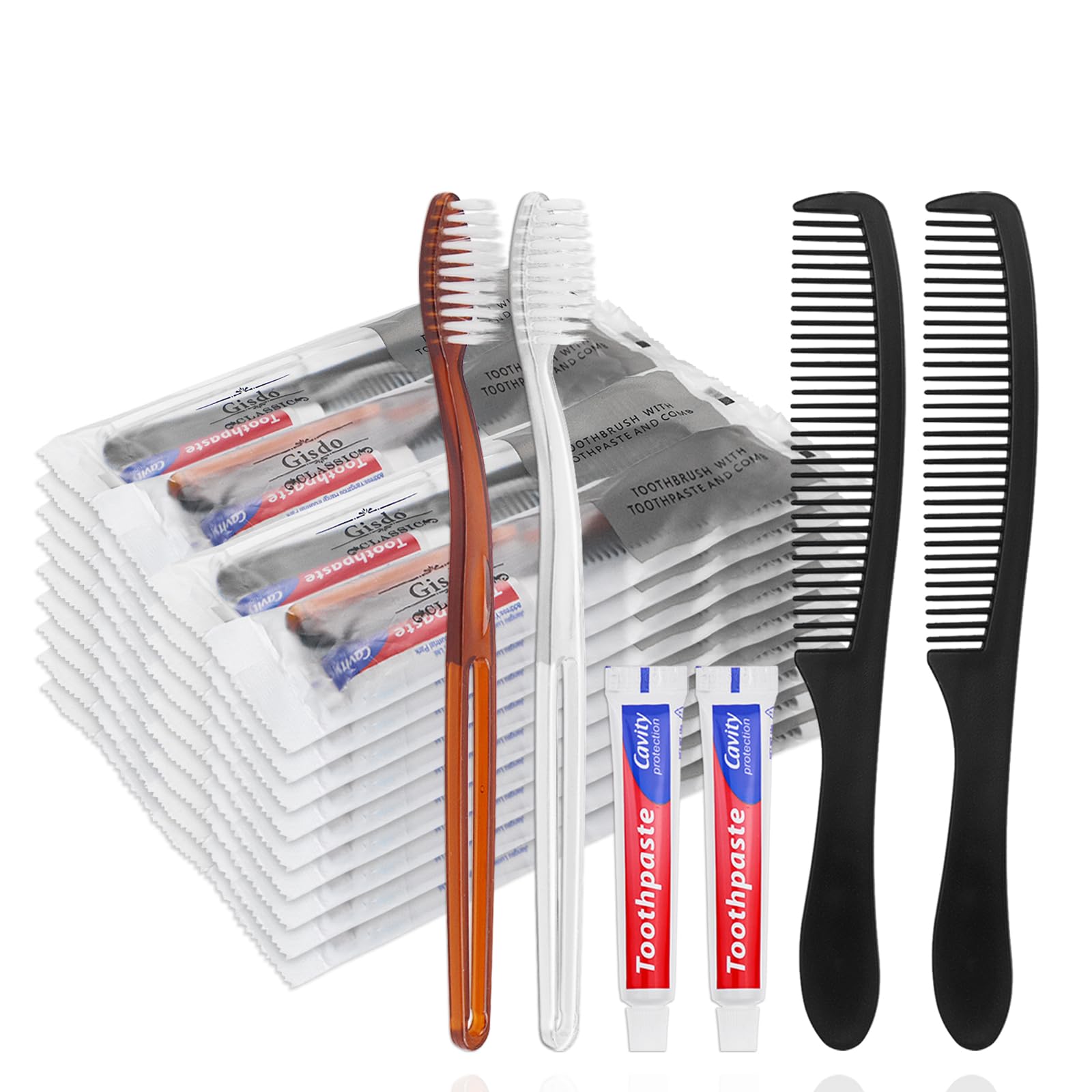 Amazon.com : Gisdo 200 Pack Disposable Toothbrushes with Toothpaste and ...