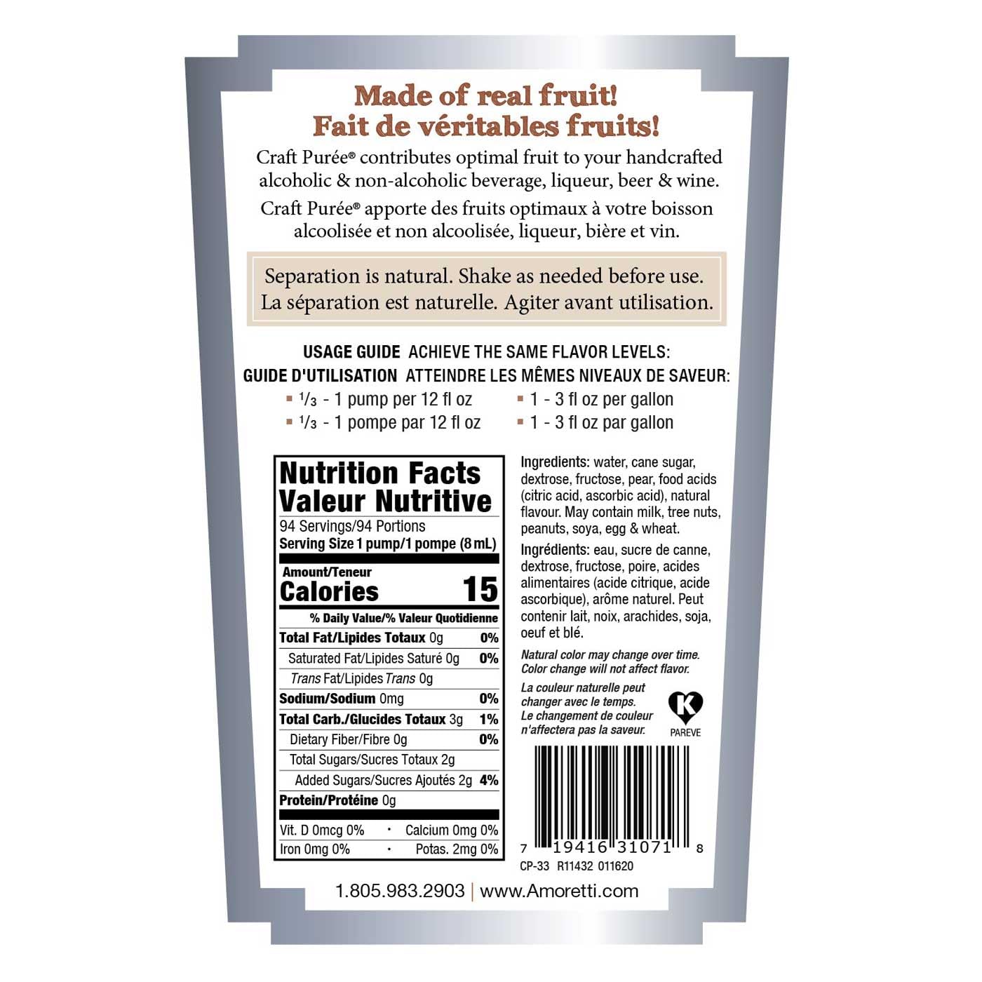 Snapklik.com : Pear Craft Puree 9 Lbs, Perfect For Flavoring Cocktail ...