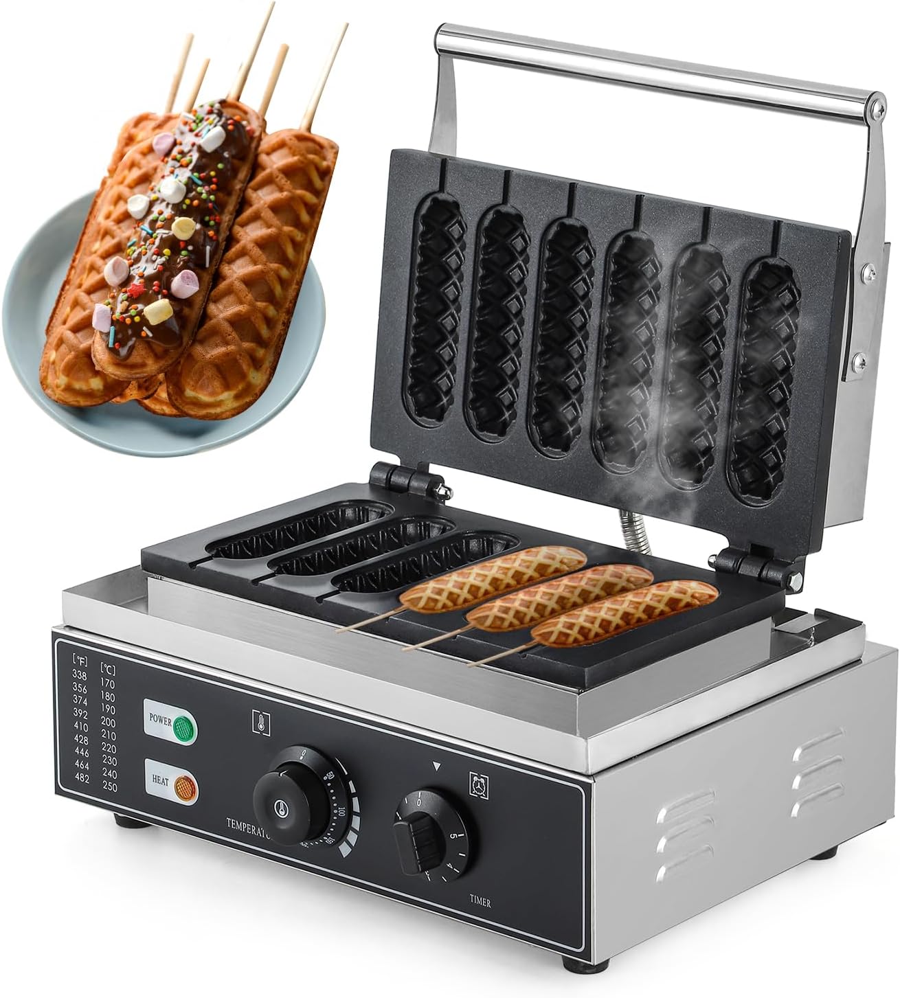 Amazon.com: MasterChef Corn Dog Maker -Electric Nonstick Kitchen Baker ...