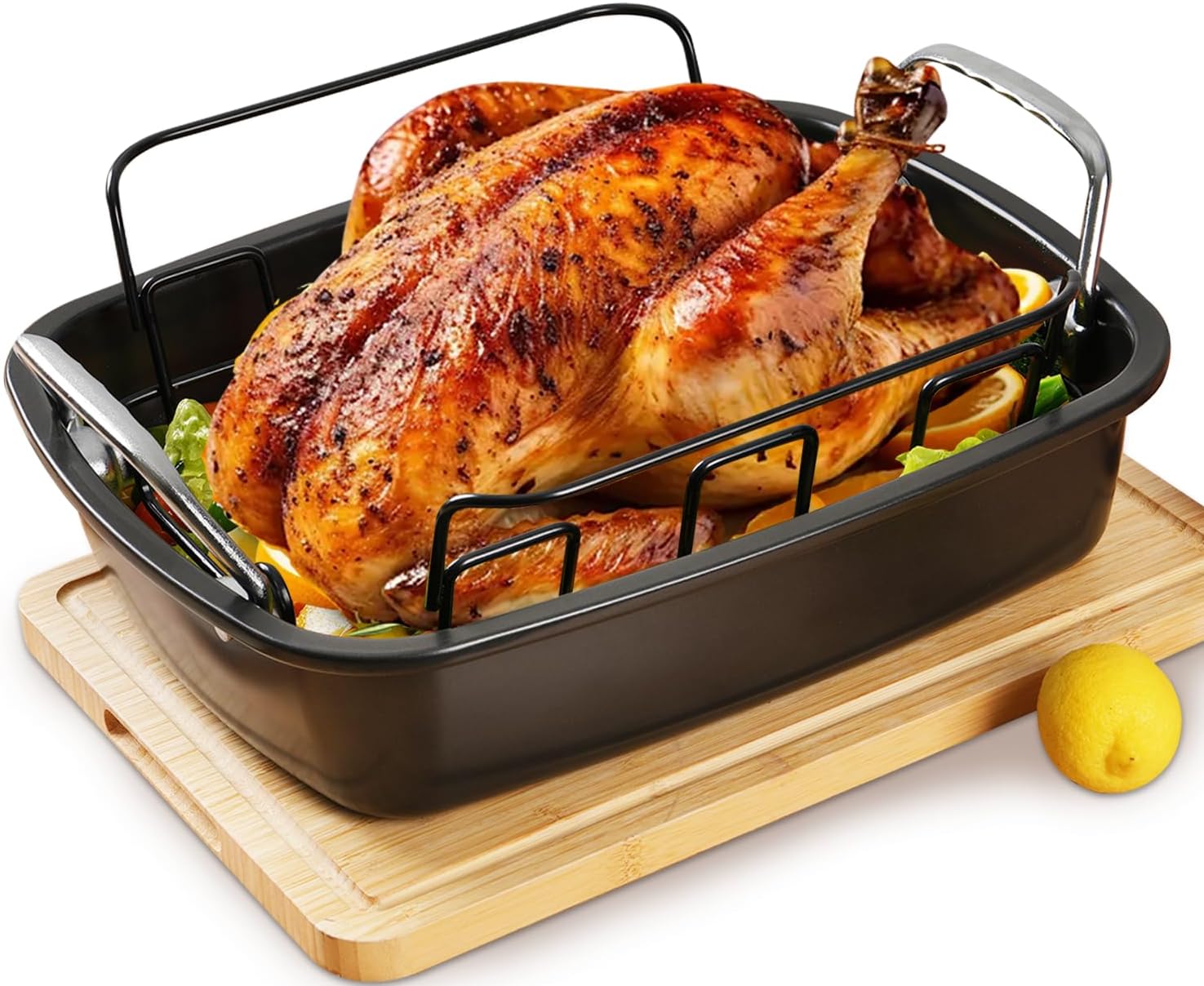Amazon.com: Broiler Pan for Oven Nonstick 16” x 13” Porcelain Nonstick ...