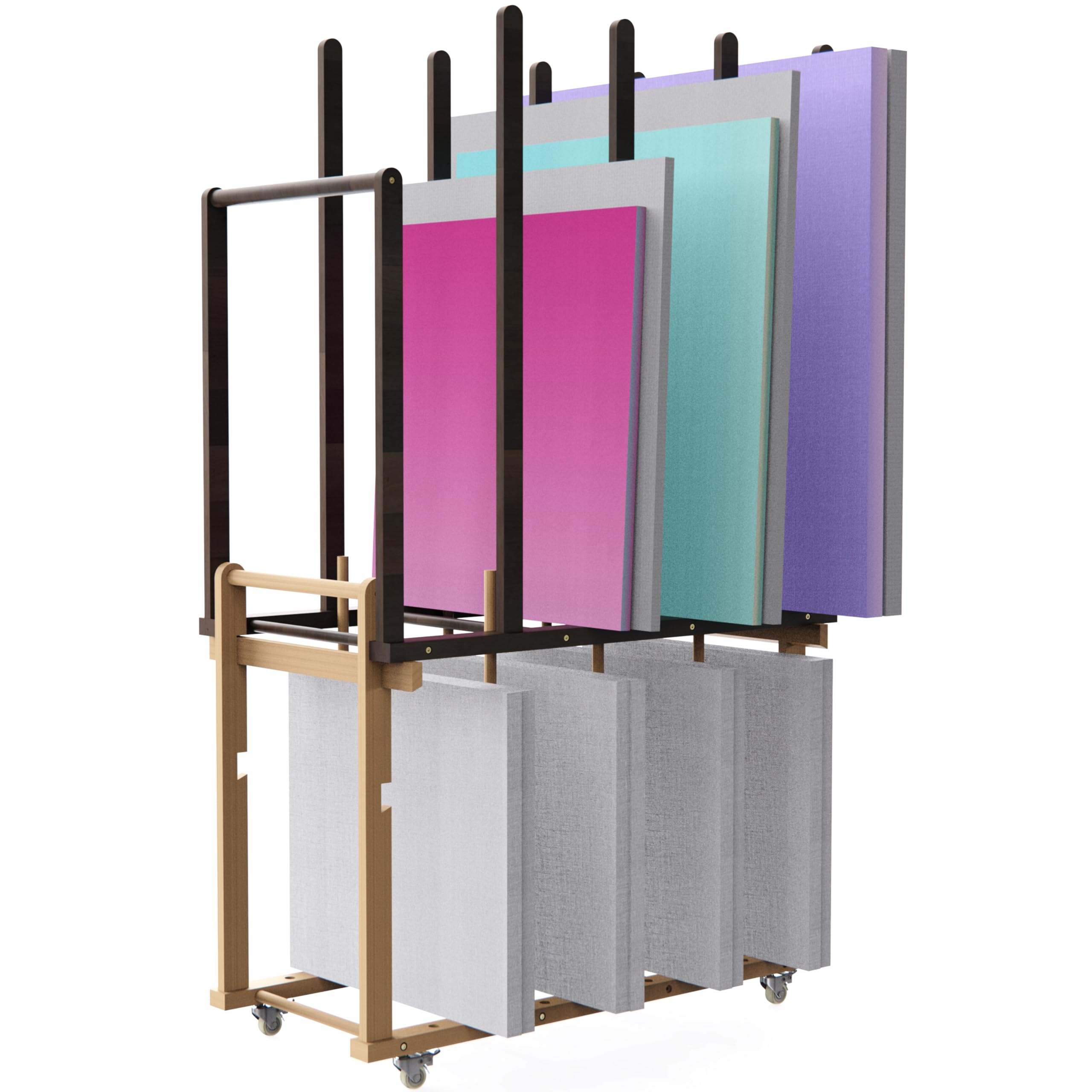 Amazon.com: UNZERO 2-tier Art Canvas Storage rack with Handle & Caster ...
