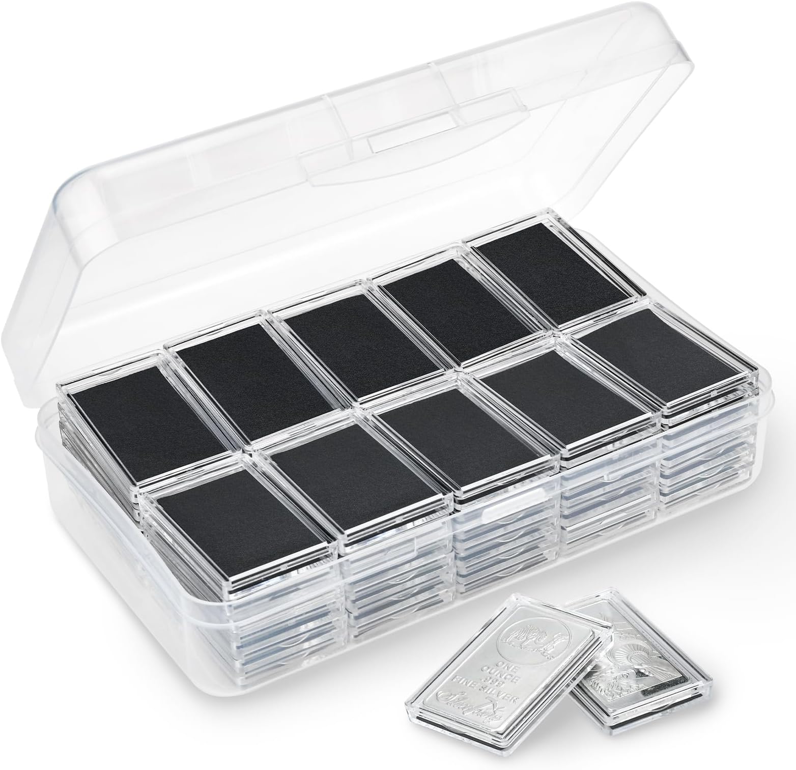 Amazon.com: LONCHDAN 1 Oz Silver Bar Holder 18Pcs Acrylic 1 Ounce ...