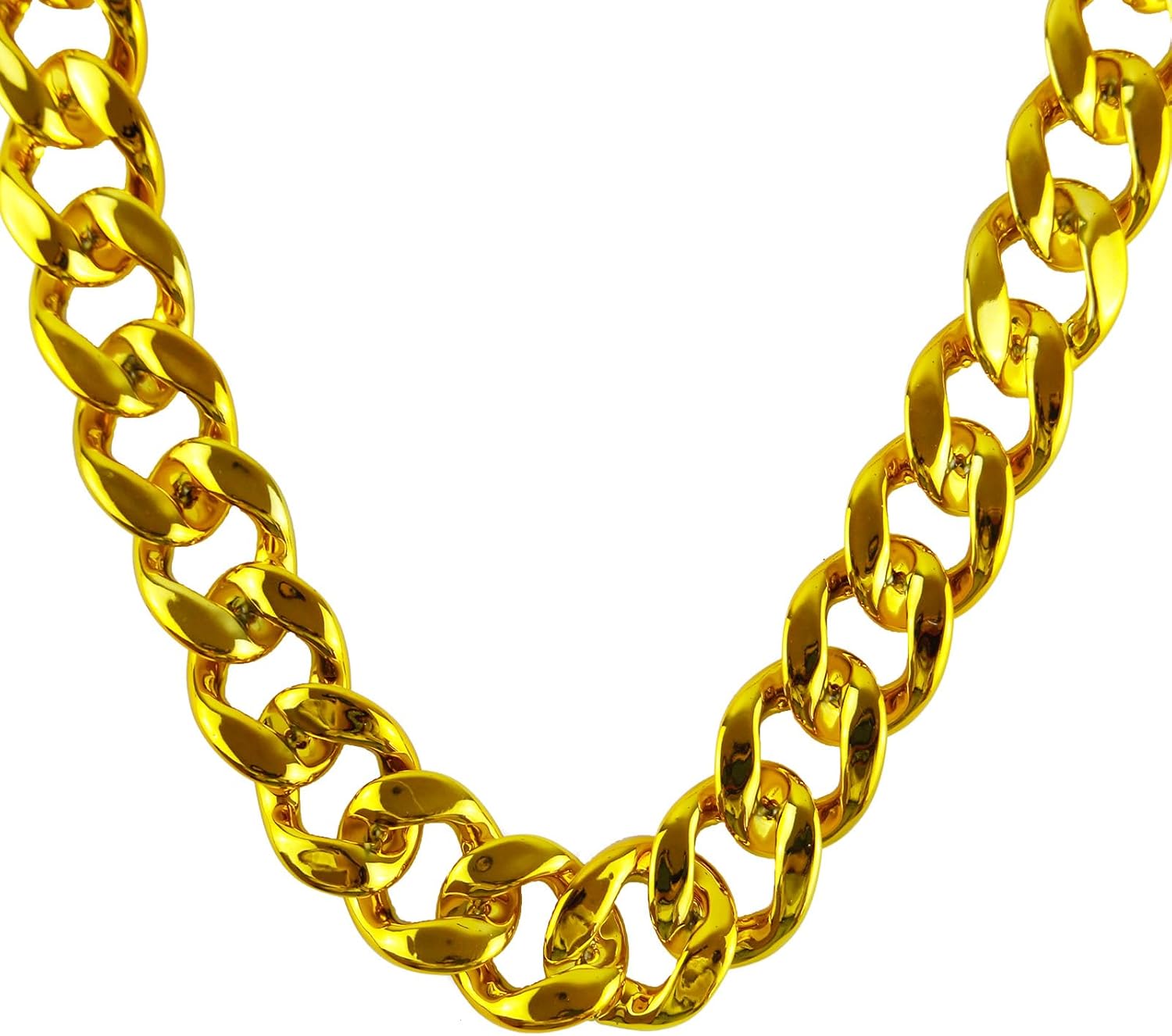 Abvsdu Men's Chunky Gold Necklace Hip Hop Rapper 80s Rock Punk Vintage ...