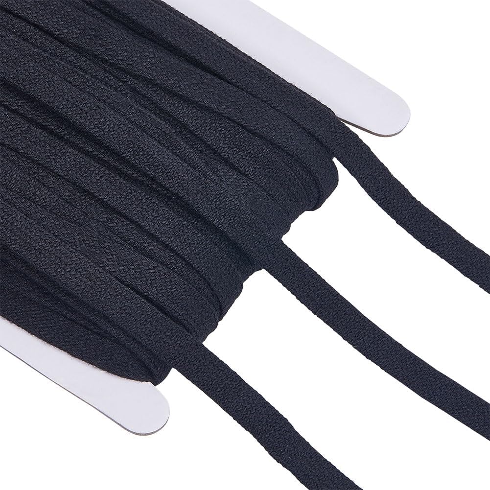 Amazon.com: GORGECRAFT 30 Yards Flat Drawstring Cord Black Draw String ...