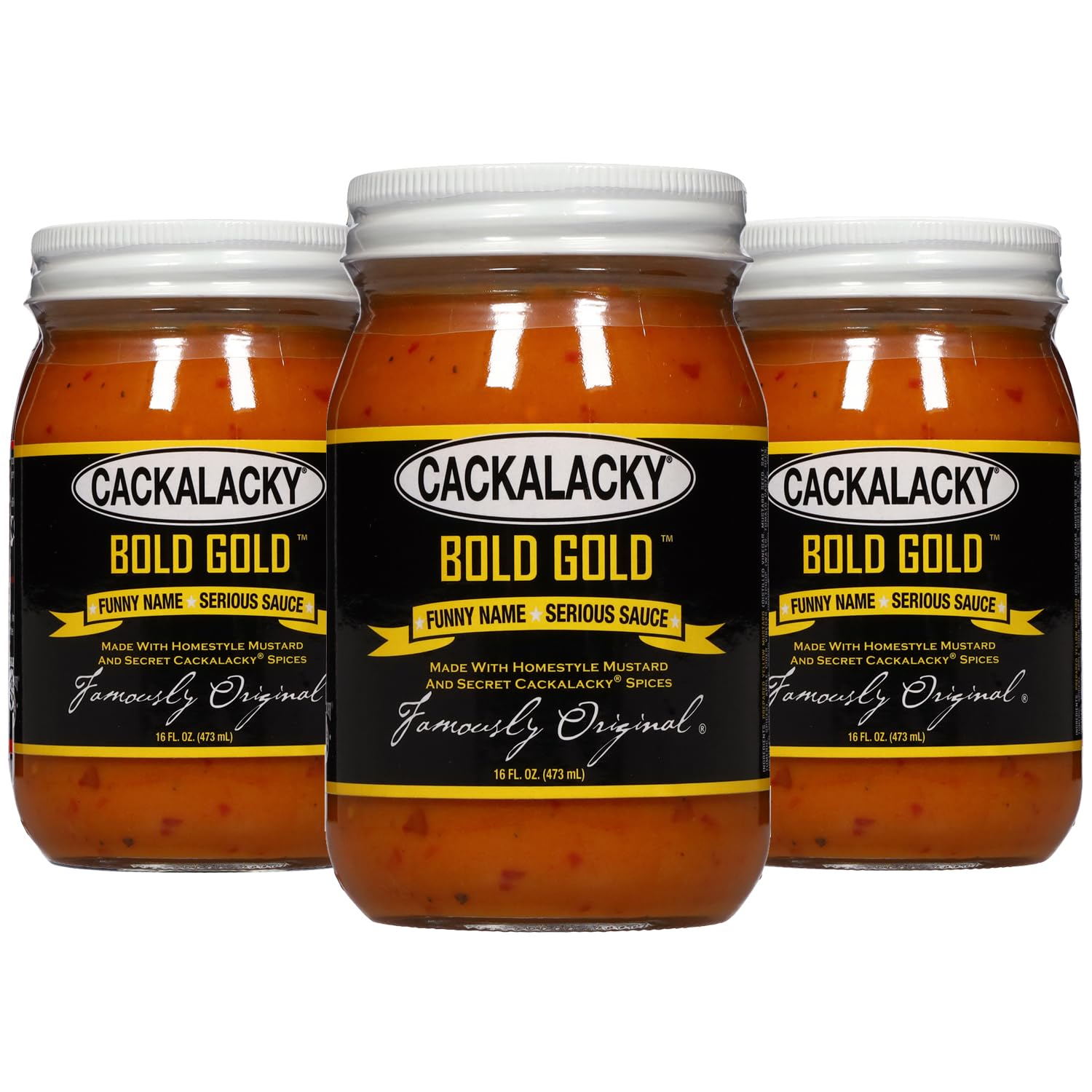 Amazon.com : Cackalacky Famously Original Bold Gold Sauce - 3-Pack of ...