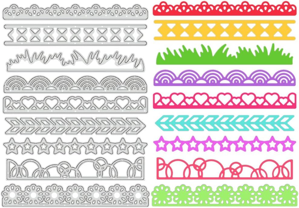 Amazon.com: BENECREAT 9 Styles Geometry Lace Cutting Dies, Metal Lace ...