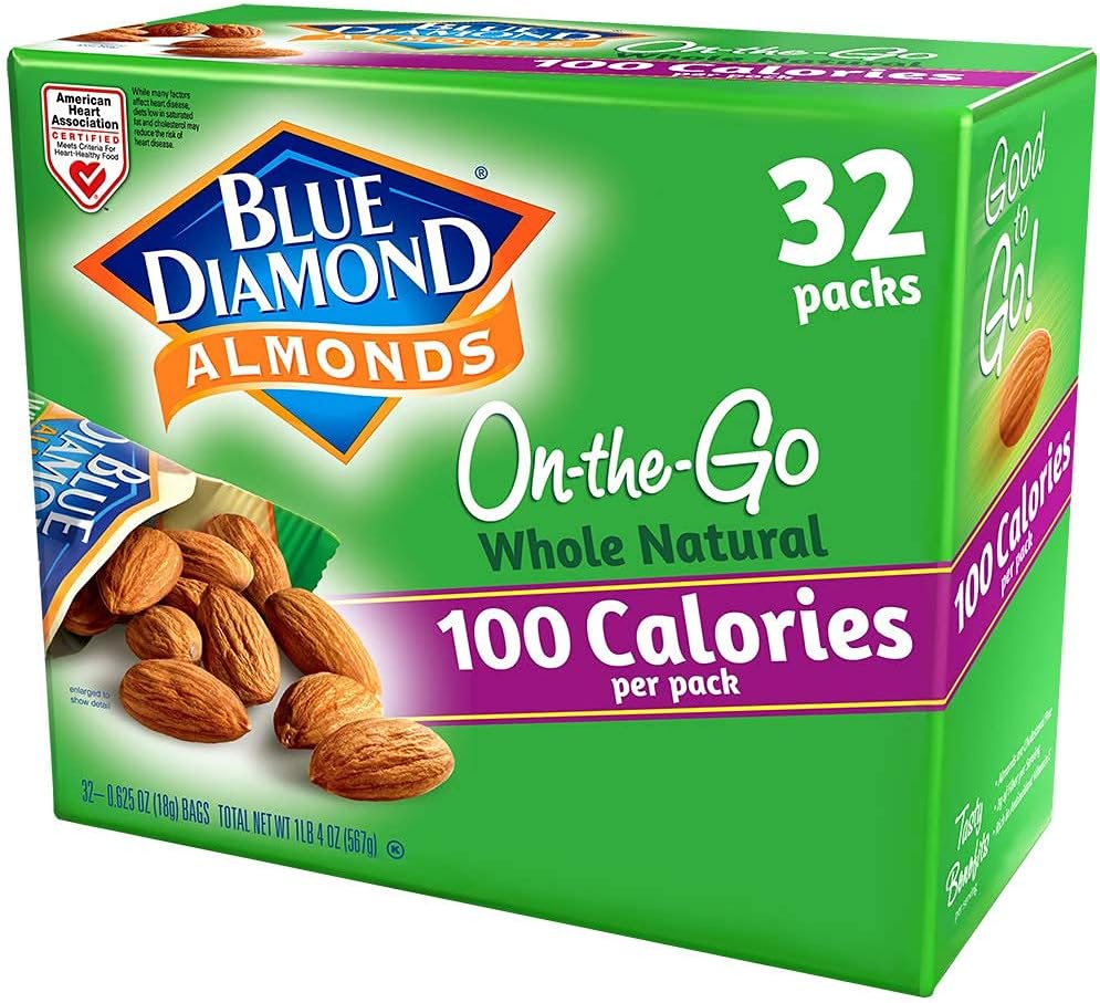 Amazon.com : Blue Diamond Almonds Whole Natural Raw Snack Nuts, 100 ...