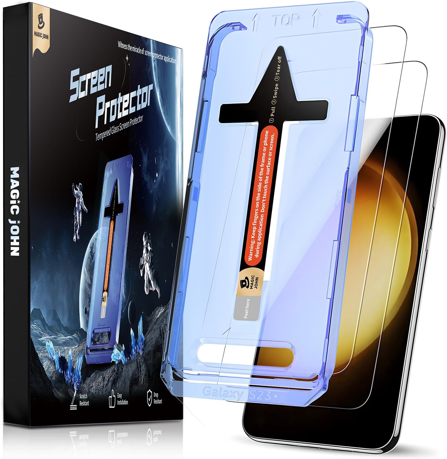 Amazon.com: MAGIC JOHN 2 Pack for Samsung Galaxy S24 Tempered Glass ...