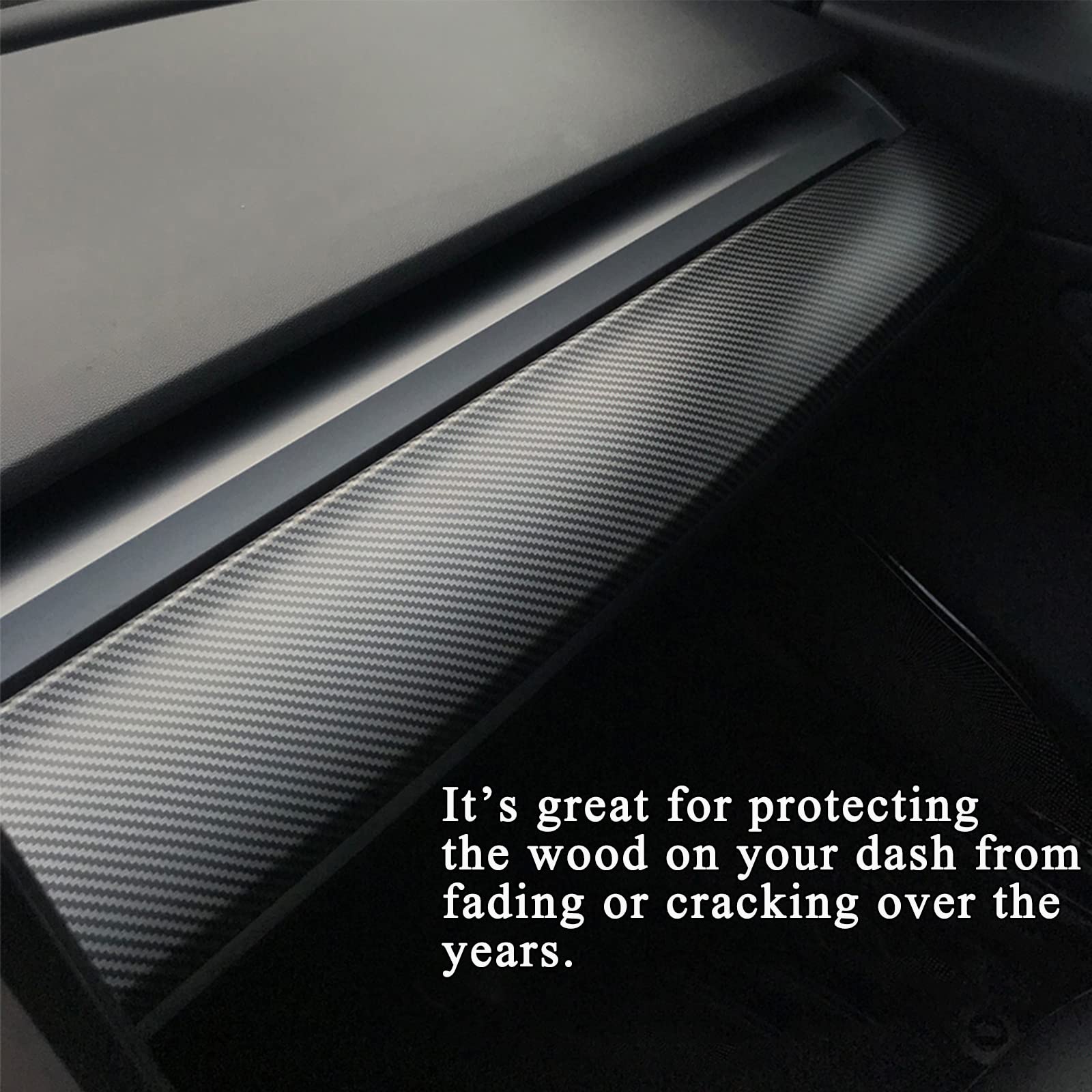 LMZX Tesla Model Y Dashboard Cover Wrap ABS Matte Carbon Fiber Pattern ...