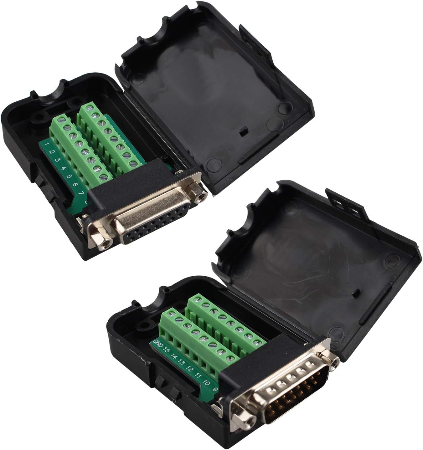 DB15 D-SUB conector macho y hembra de 15 pines, 2 filas, adaptador de ...