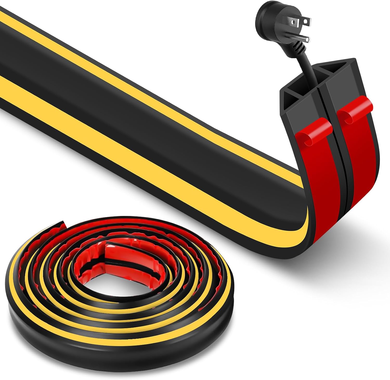 Floor Cable Cover, 3 Meters Floor Cable Protector, Rubber Cable Covers ...