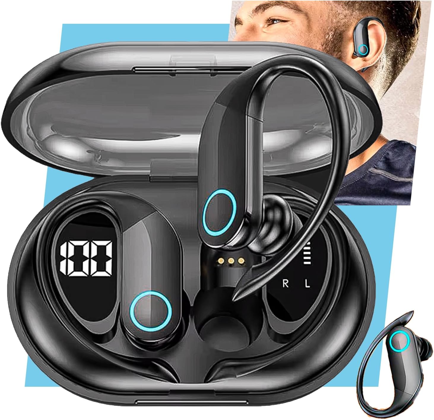 Fone De Ouvido Bluetooth Sem Fio Tws Esportivo Compatível Com iPhone ...