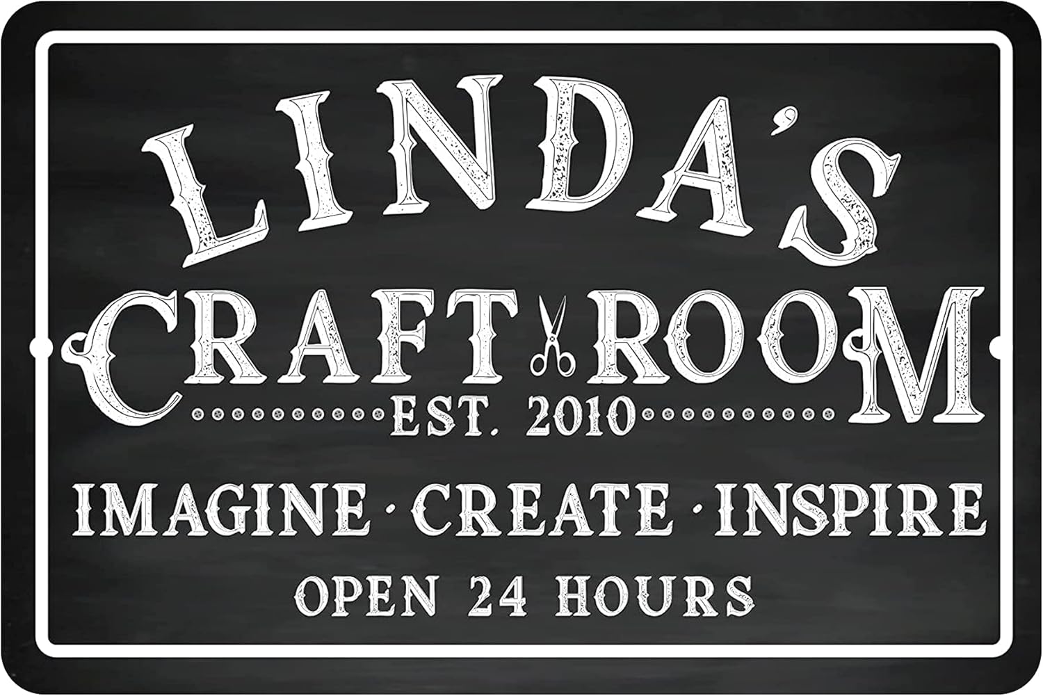 Amazon.com: Pattern Pop Personalized Craft Room Chalkboard Look Metal ...